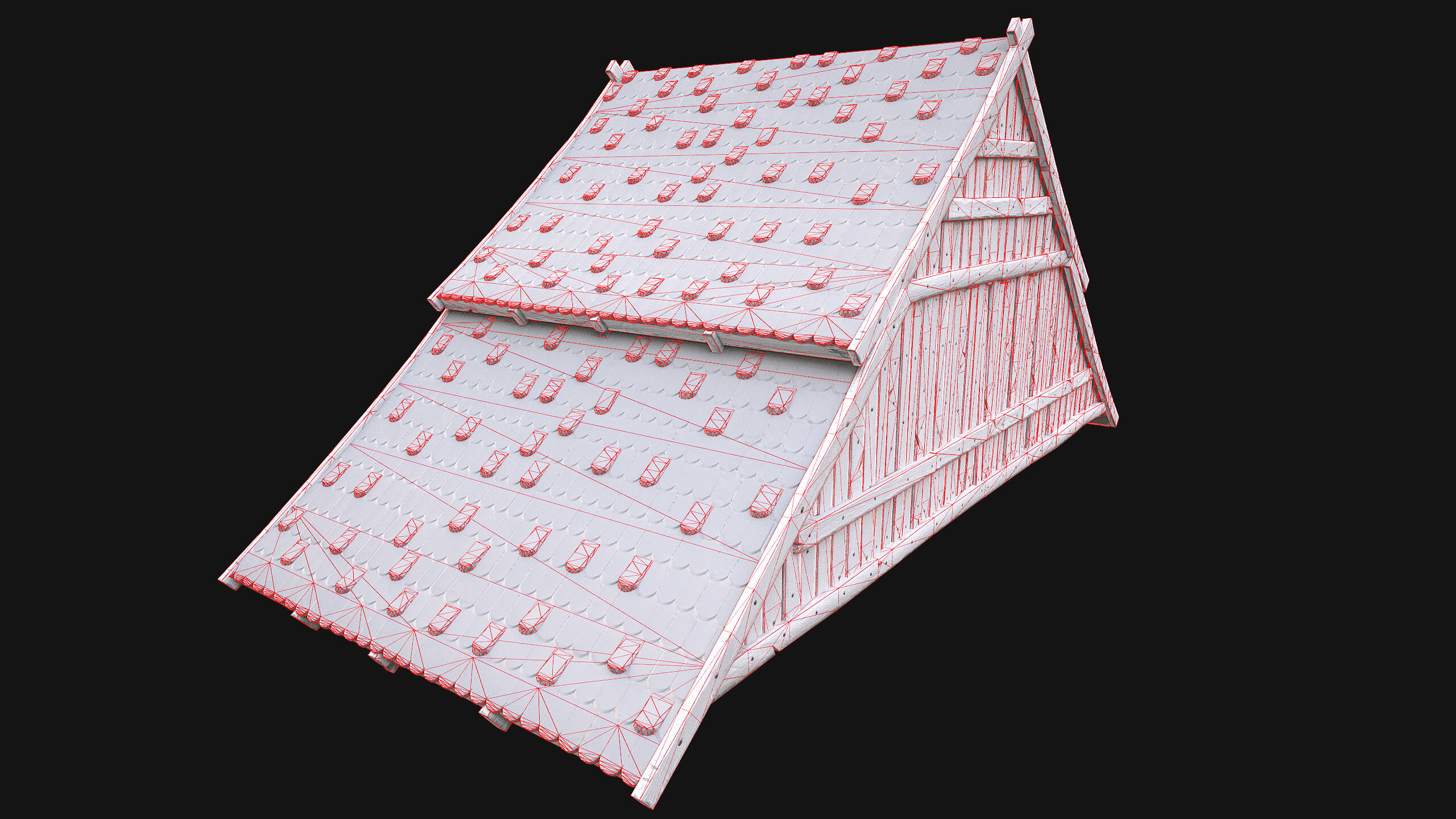 Medieval Tiled Roof for House - 3D Model by Dereza