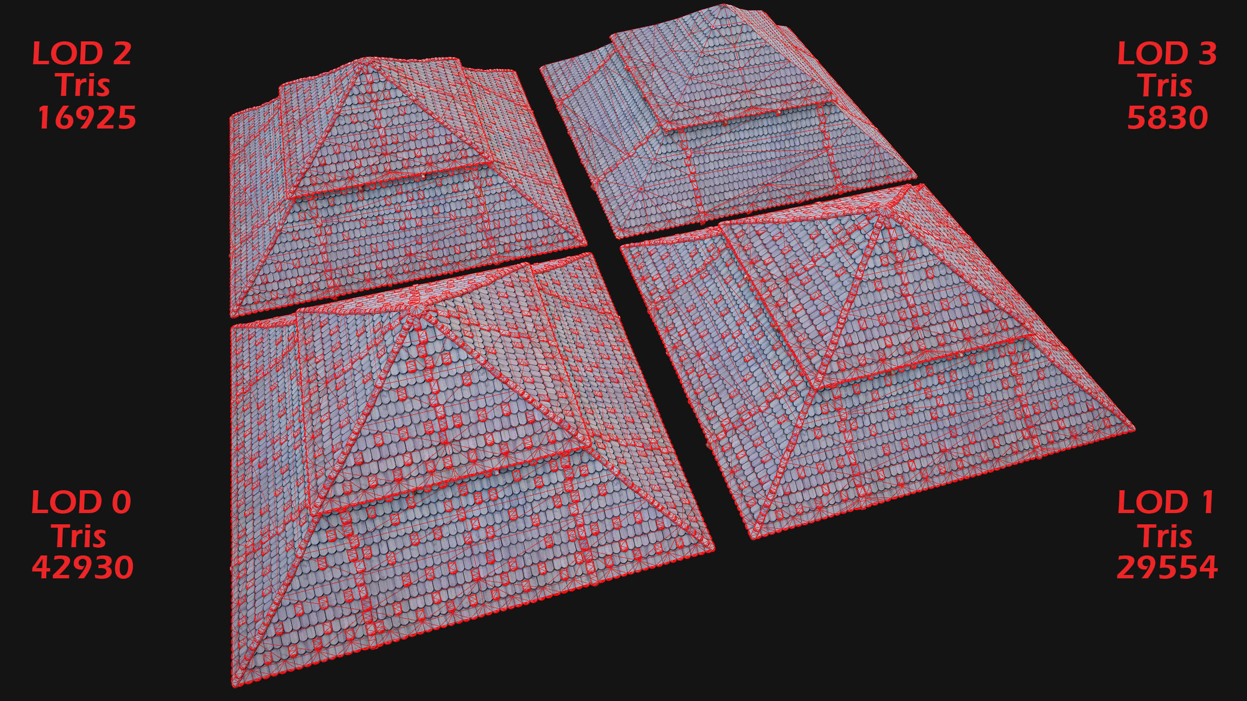 Medieval Roof Large Pyramid - 3D Model by Dereza