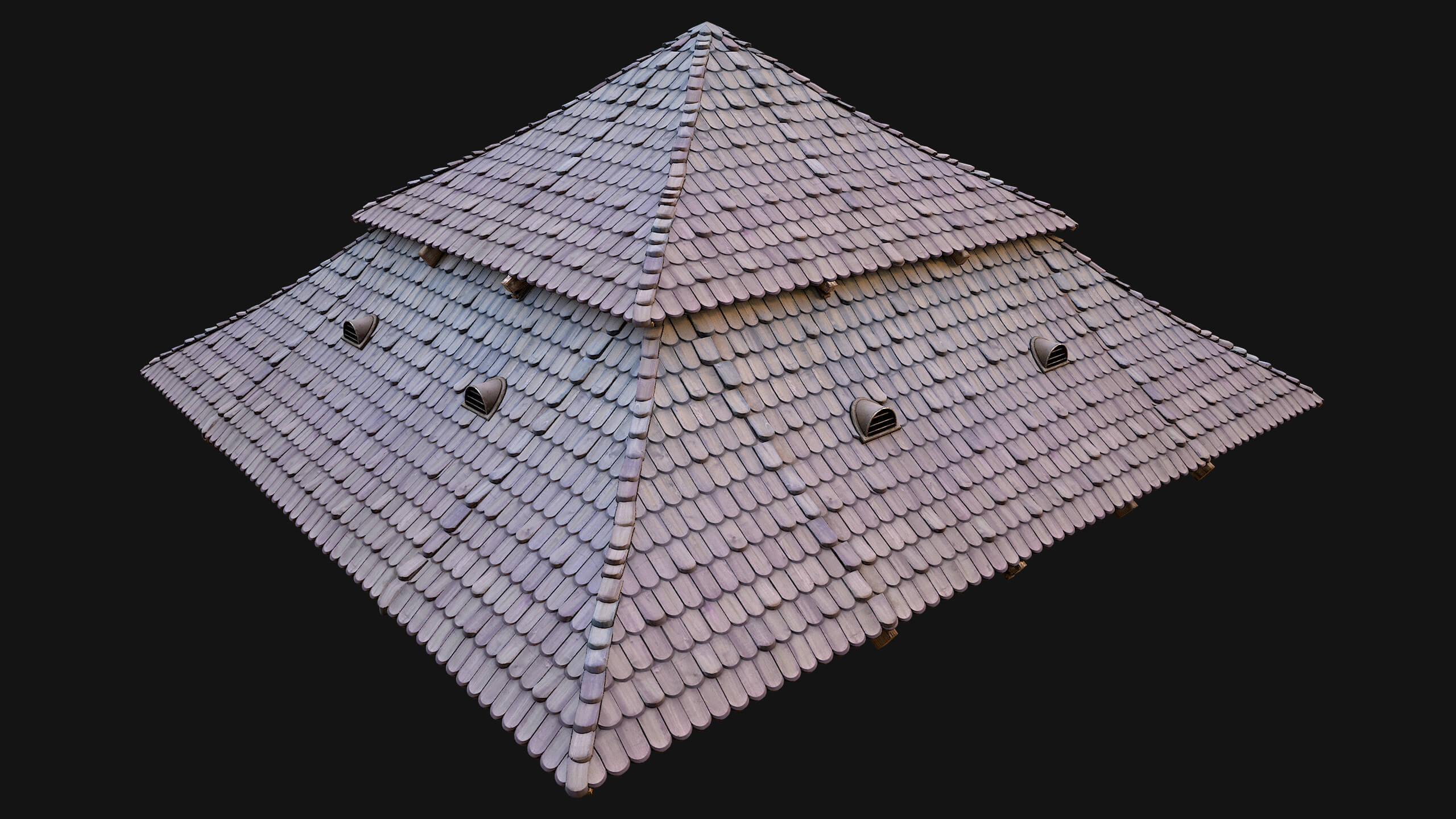 Medieval Roof Large Pyramid - 3D Model by Dereza