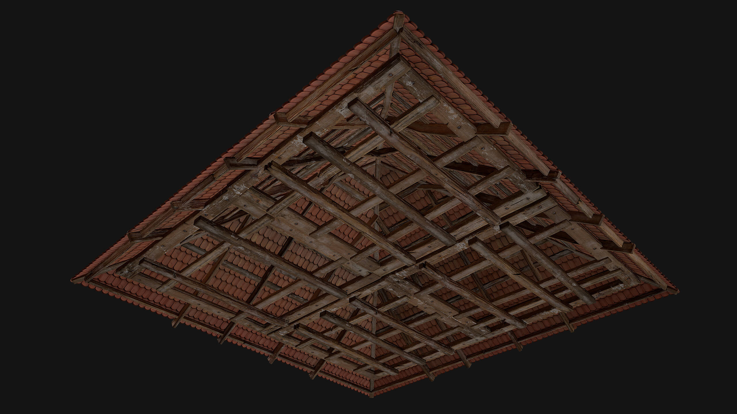Medieval Roof Large Pyramid - 3D Model by Dereza