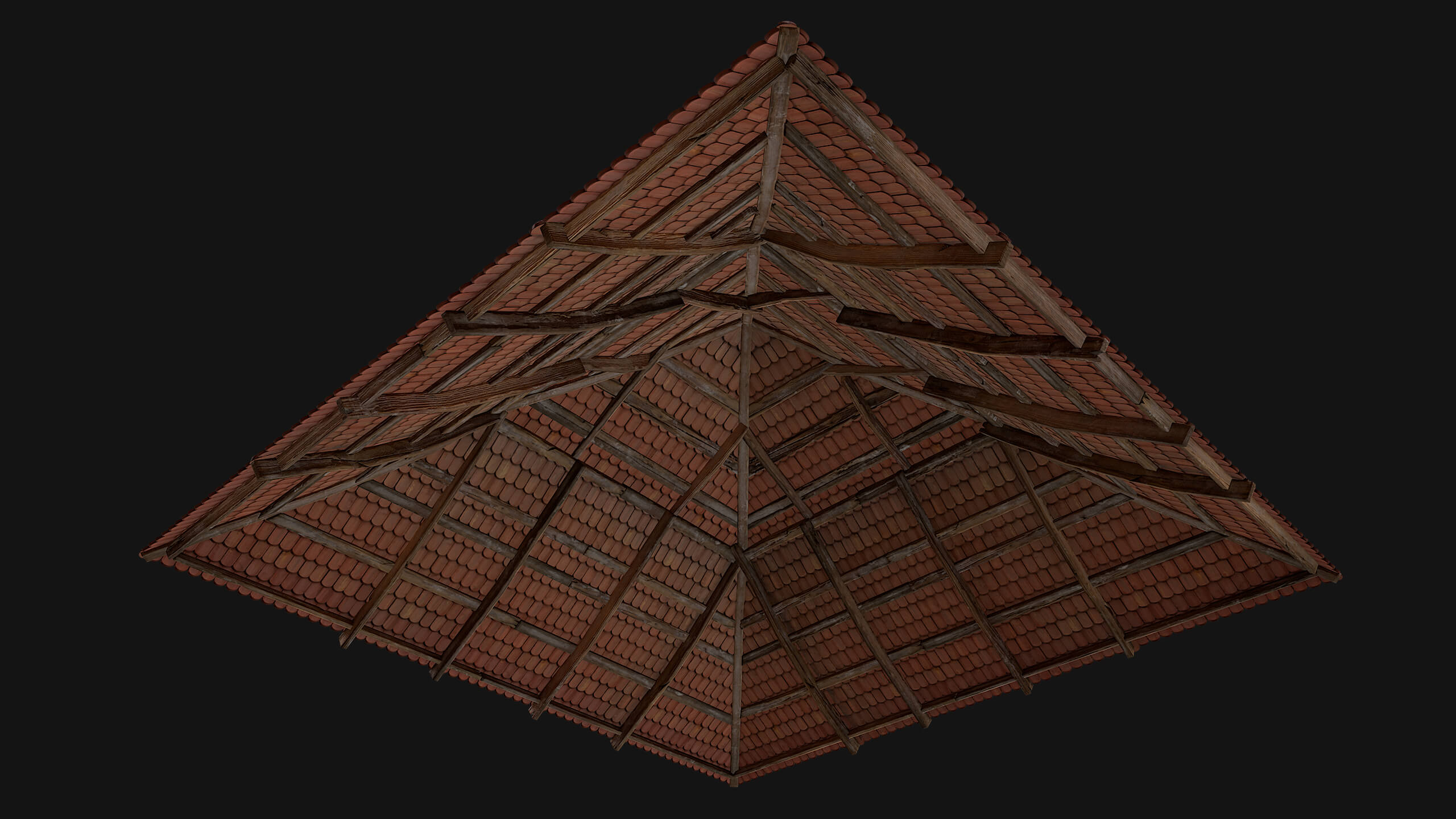 Medieval Roof Large Pyramid - 3D Model by Dereza