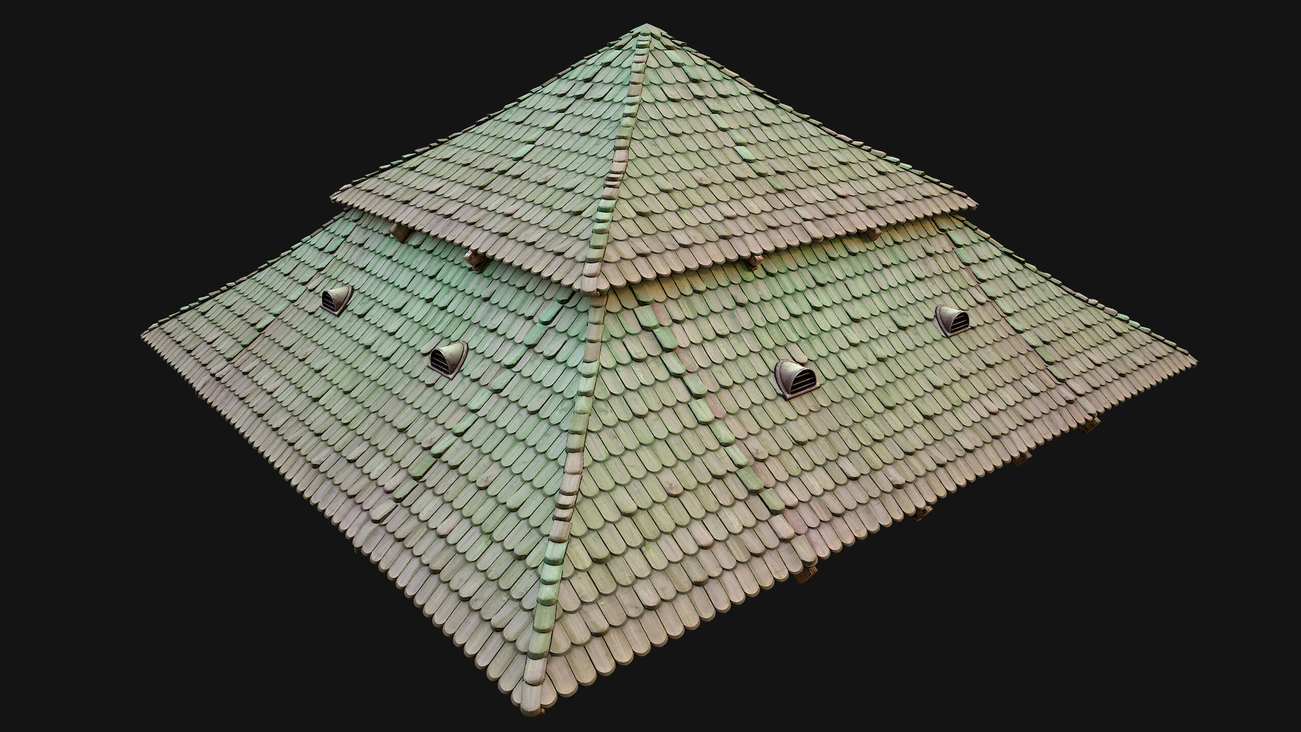 Medieval Roof Large Pyramid - 3D Model by Dereza