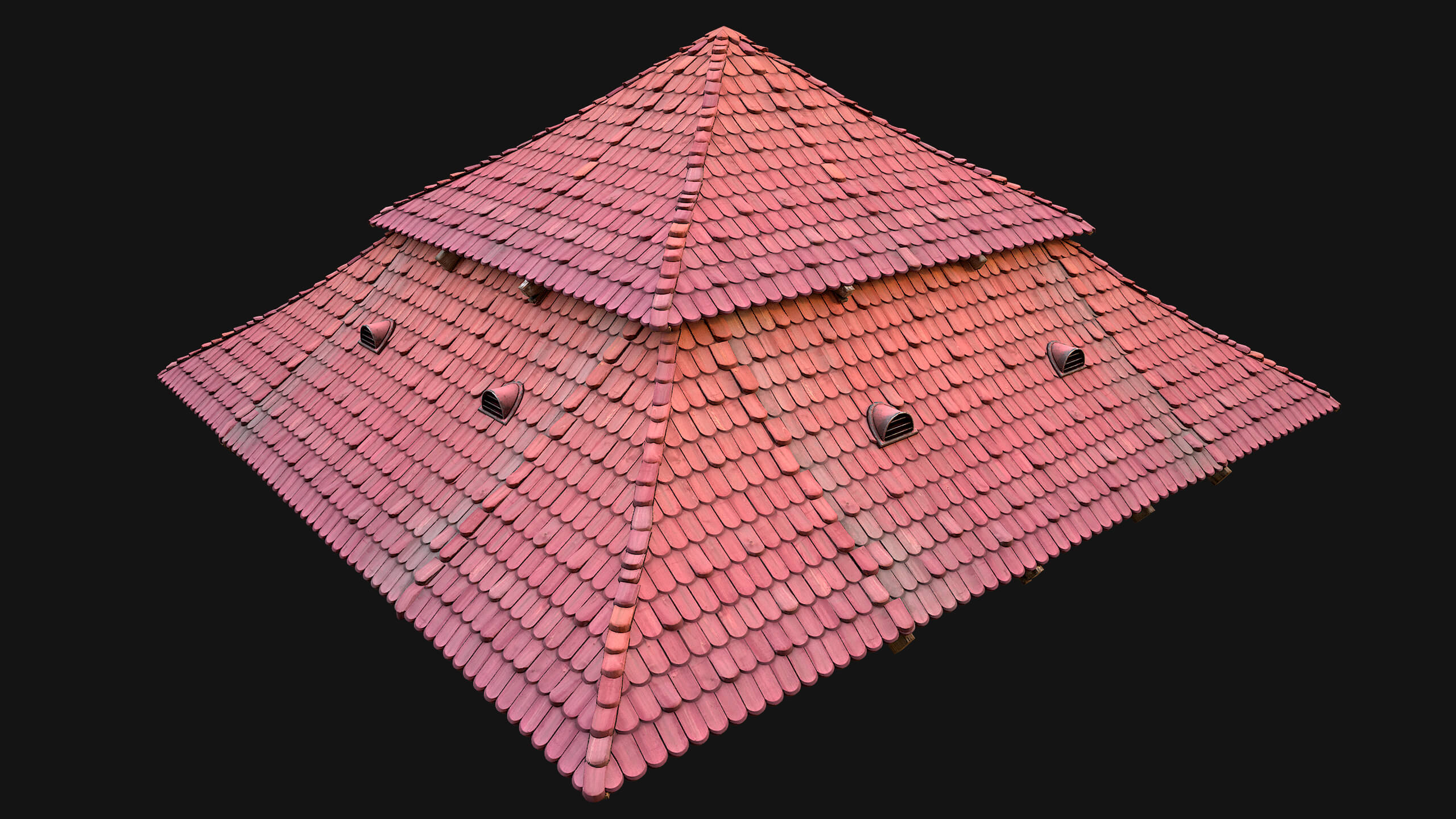Medieval Roof Large Pyramid - 3D Model by Dereza
