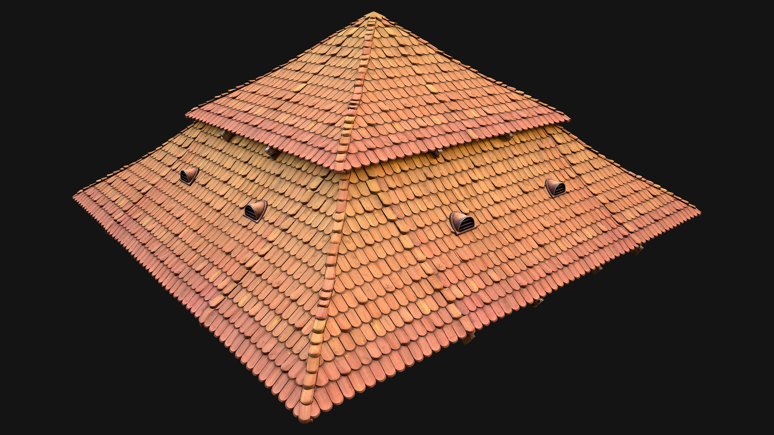 Medieval Roof Large Pyramid - 3D Model by Dereza