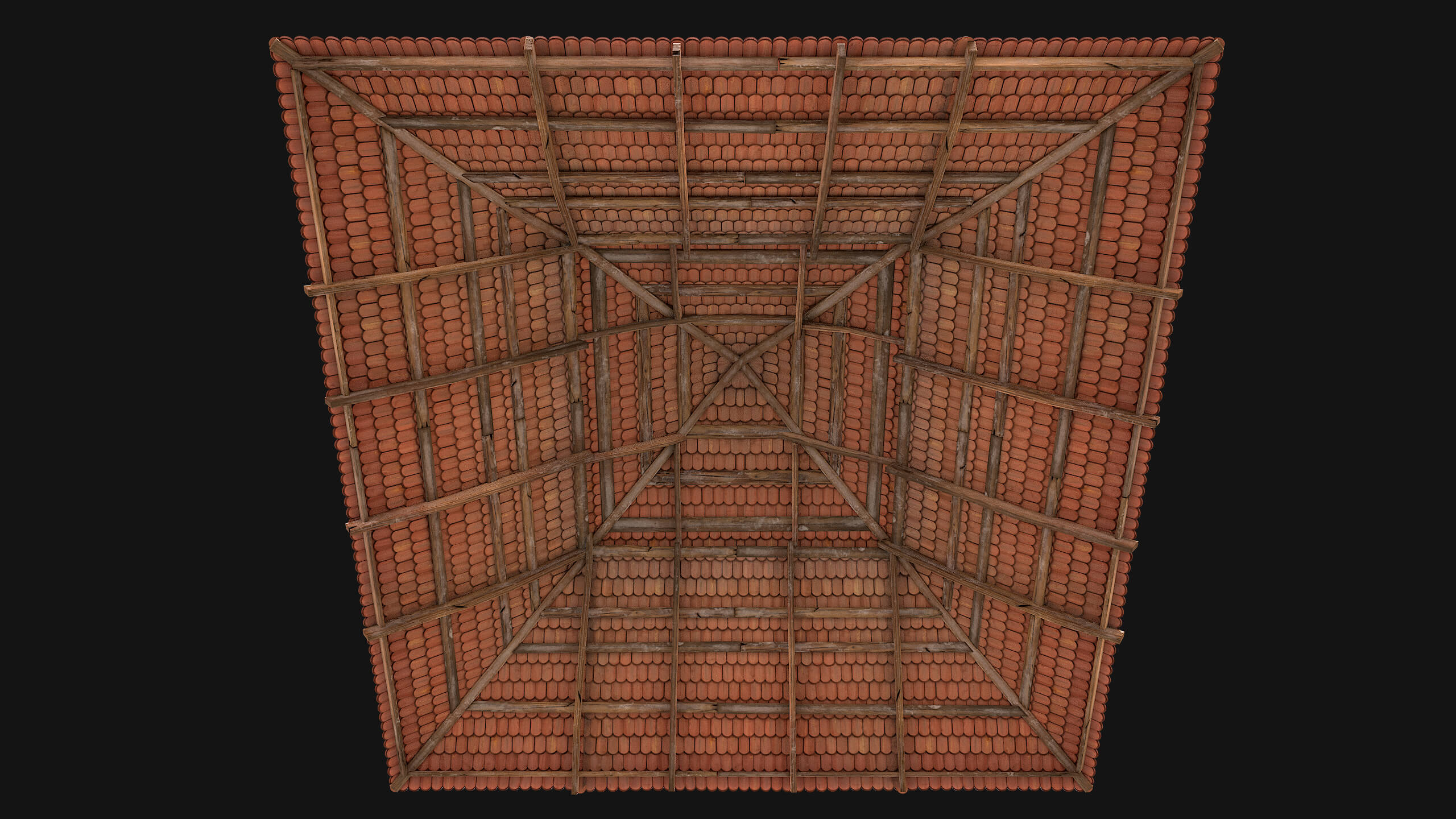 Medieval Roof Large Pyramid - 3D Model by Dereza