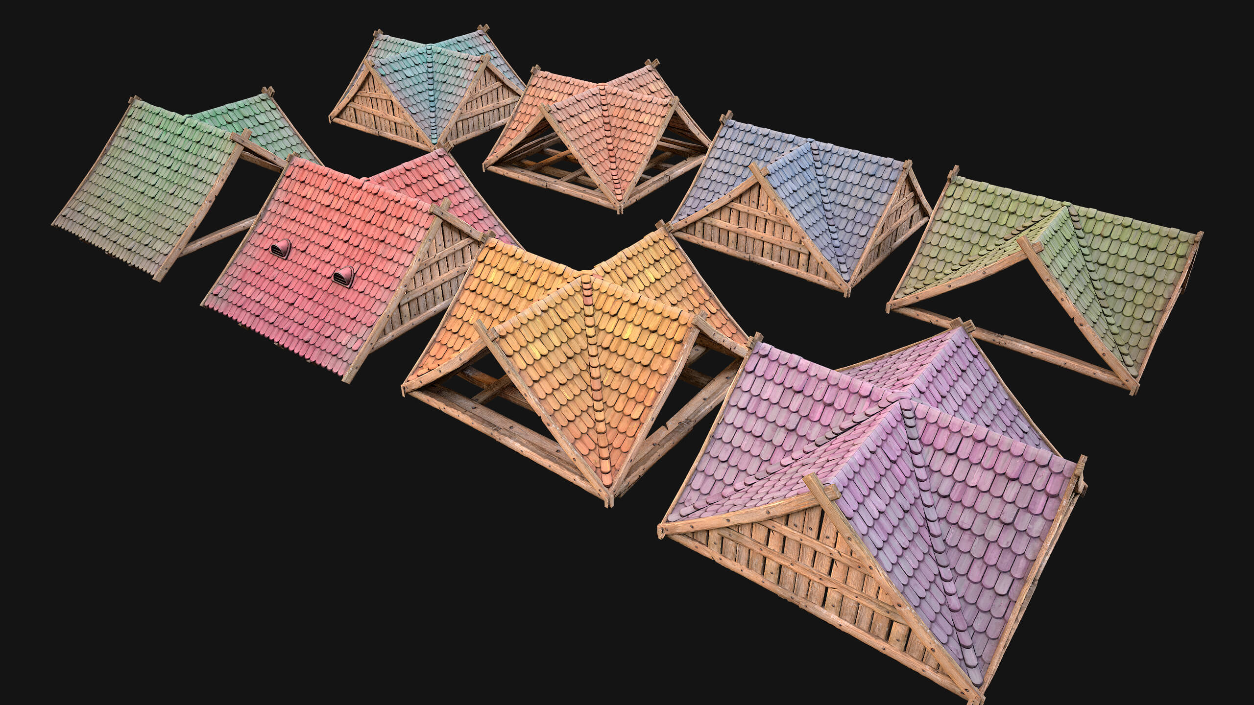 Medieval Corner Roof - 3D Model by Dereza