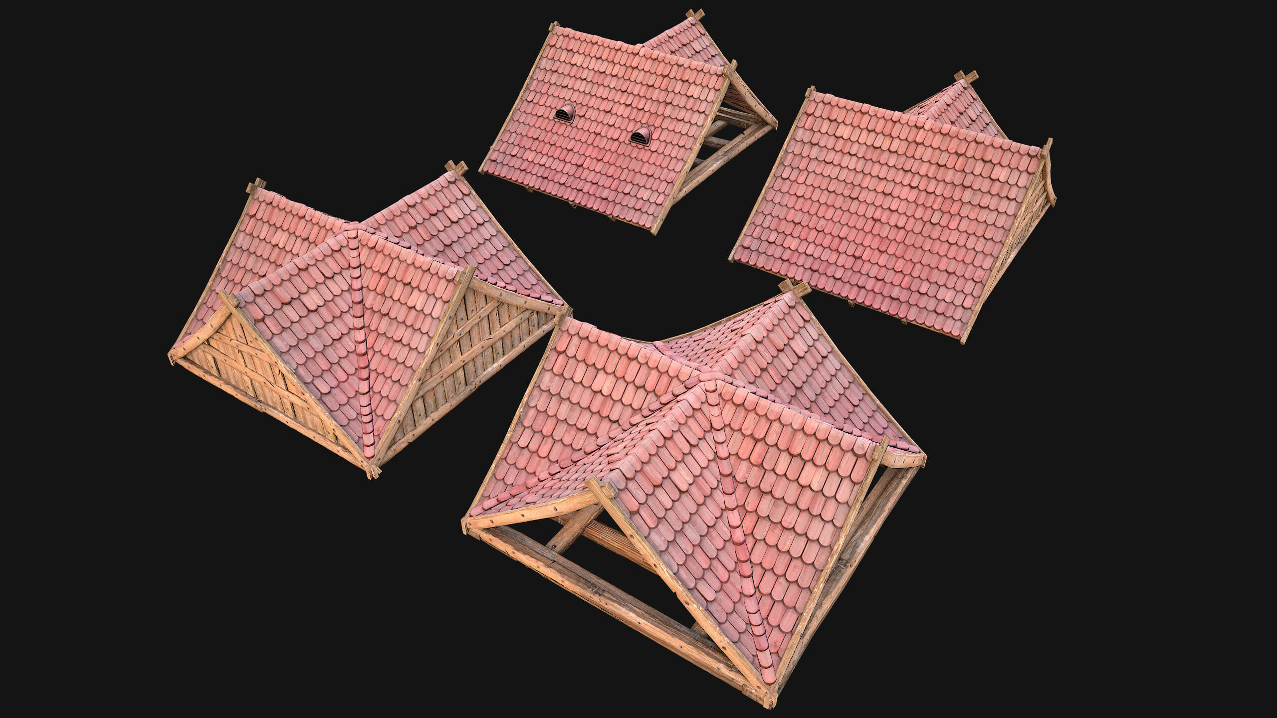 Medieval Corner Roof - 3D Model by Dereza