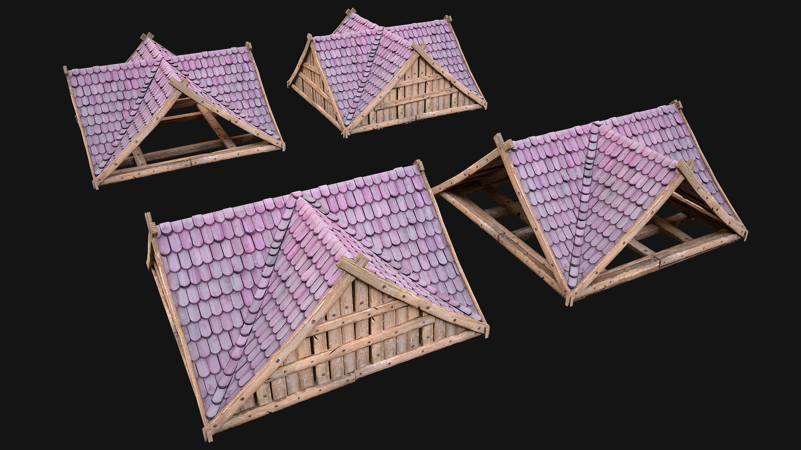 Medieval Corner Roof - 3D Model by Dereza