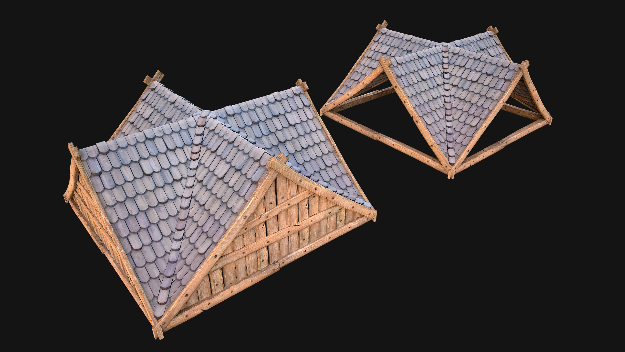 Medieval Corner Roof - 3D Model by Dereza