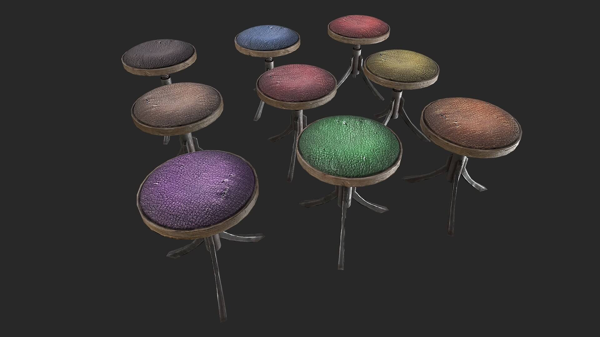 Rotating Stool - 3D Model by Dereza