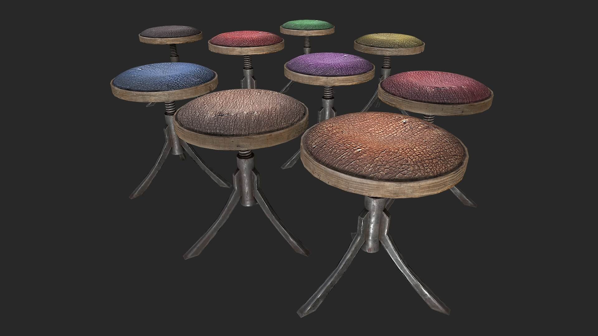Rotating Stool - 3D Model by Dereza