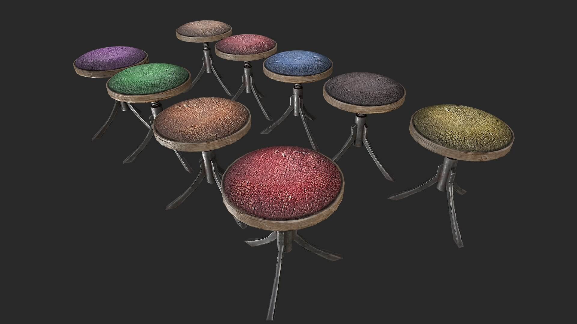 Rotating Stool - 3D Model by Dereza