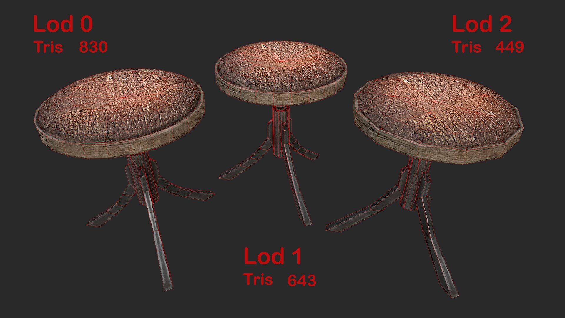 Rotating Stool - 3D Model by Dereza