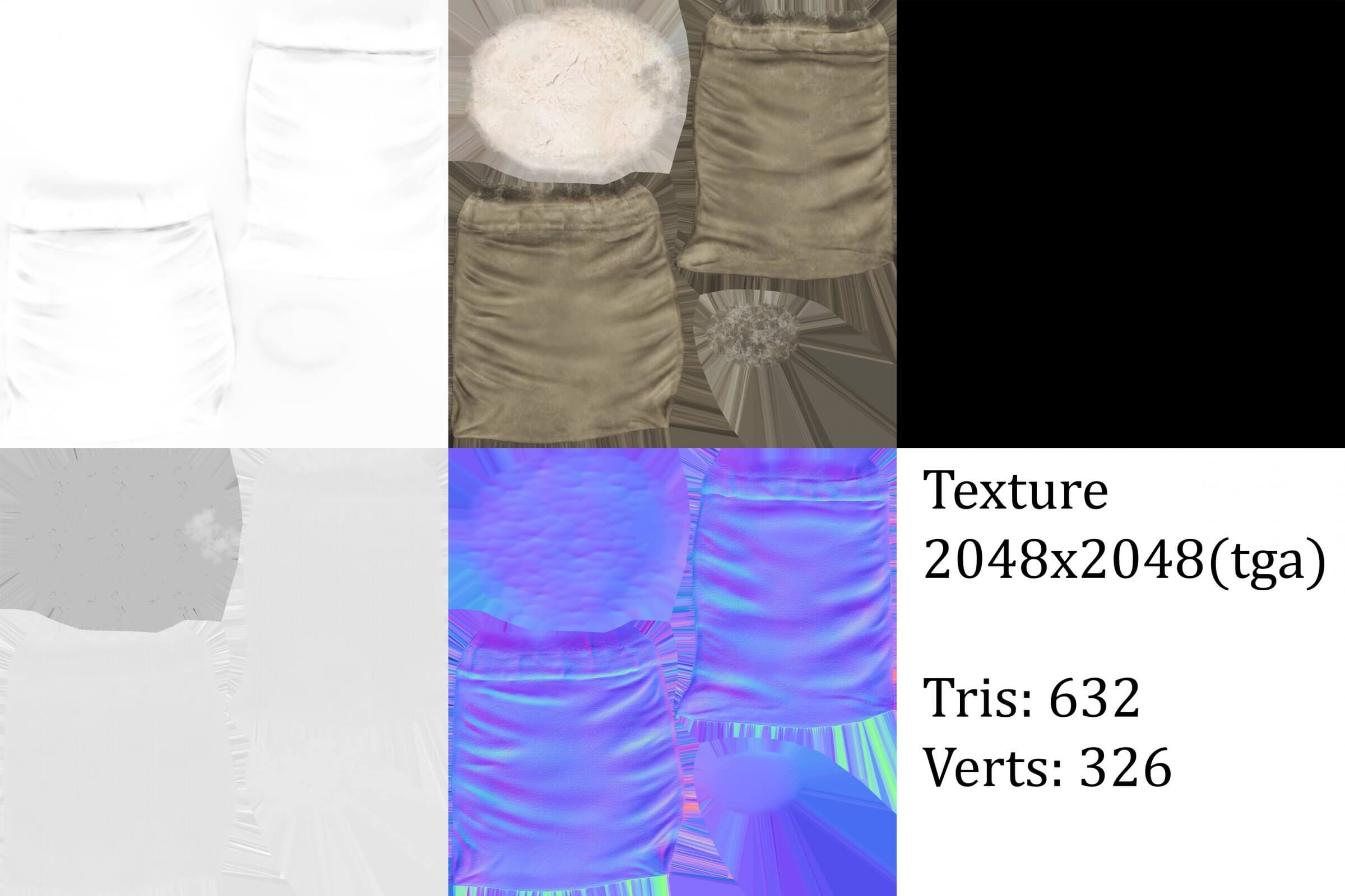 Sack of Flour - 3D Model by Dereza