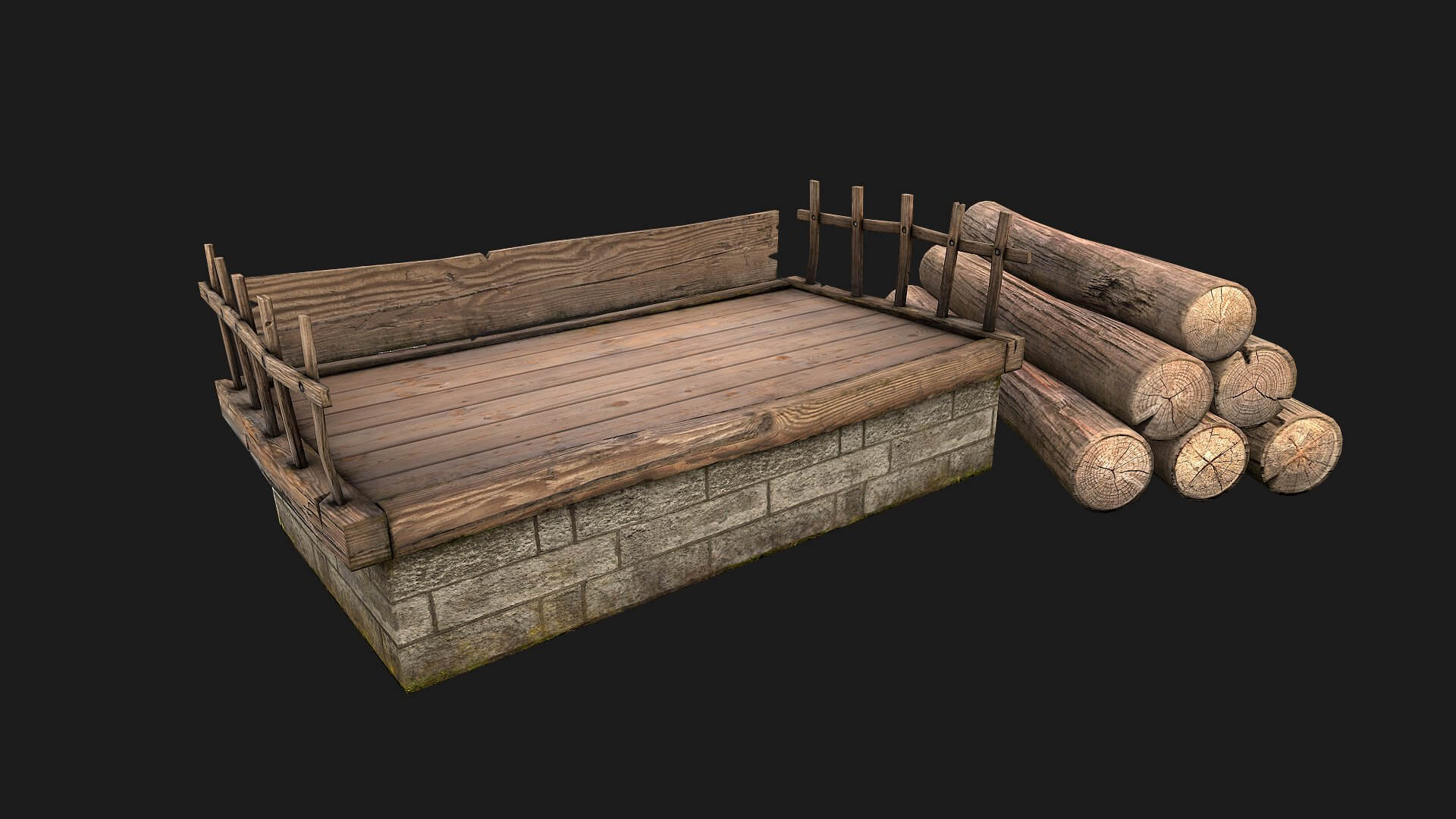 Sawmill and Lumberjack Set - 3D Model by Dereza