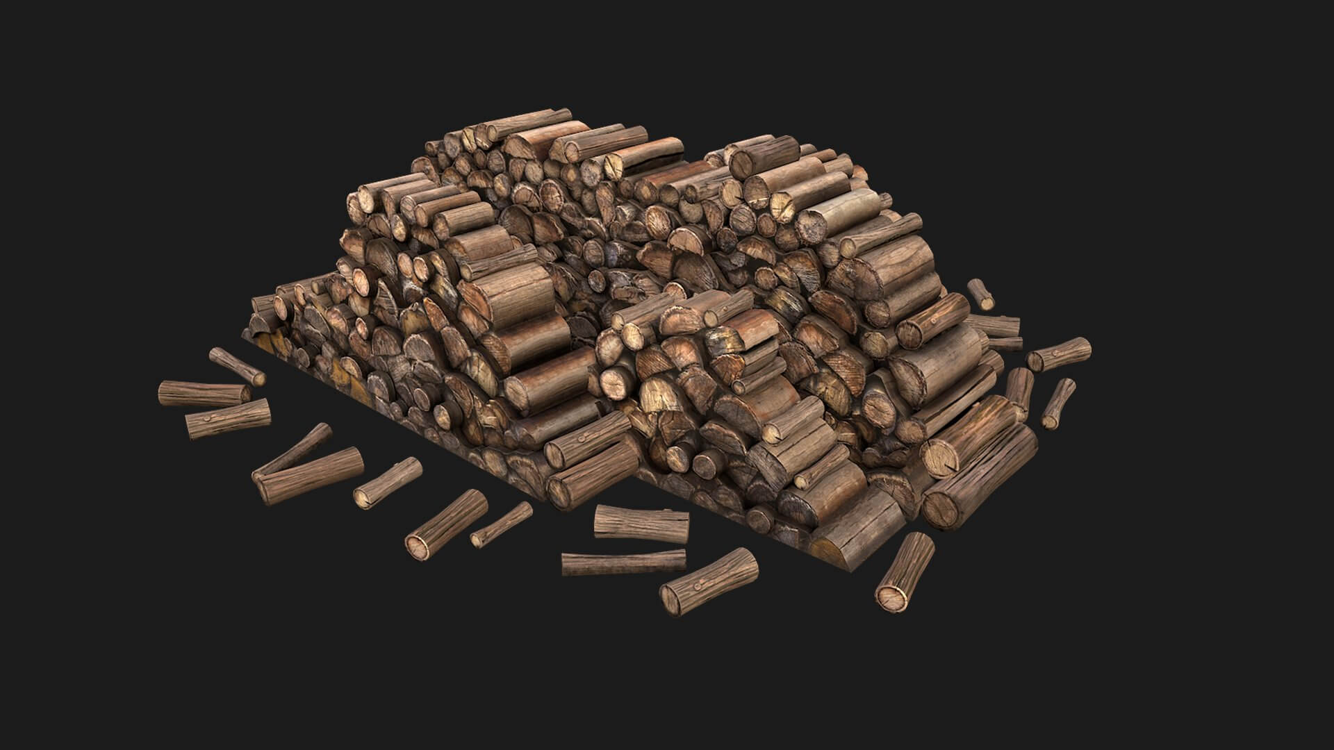 Sawmill and Lumberjack Set - 3D Model by Dereza