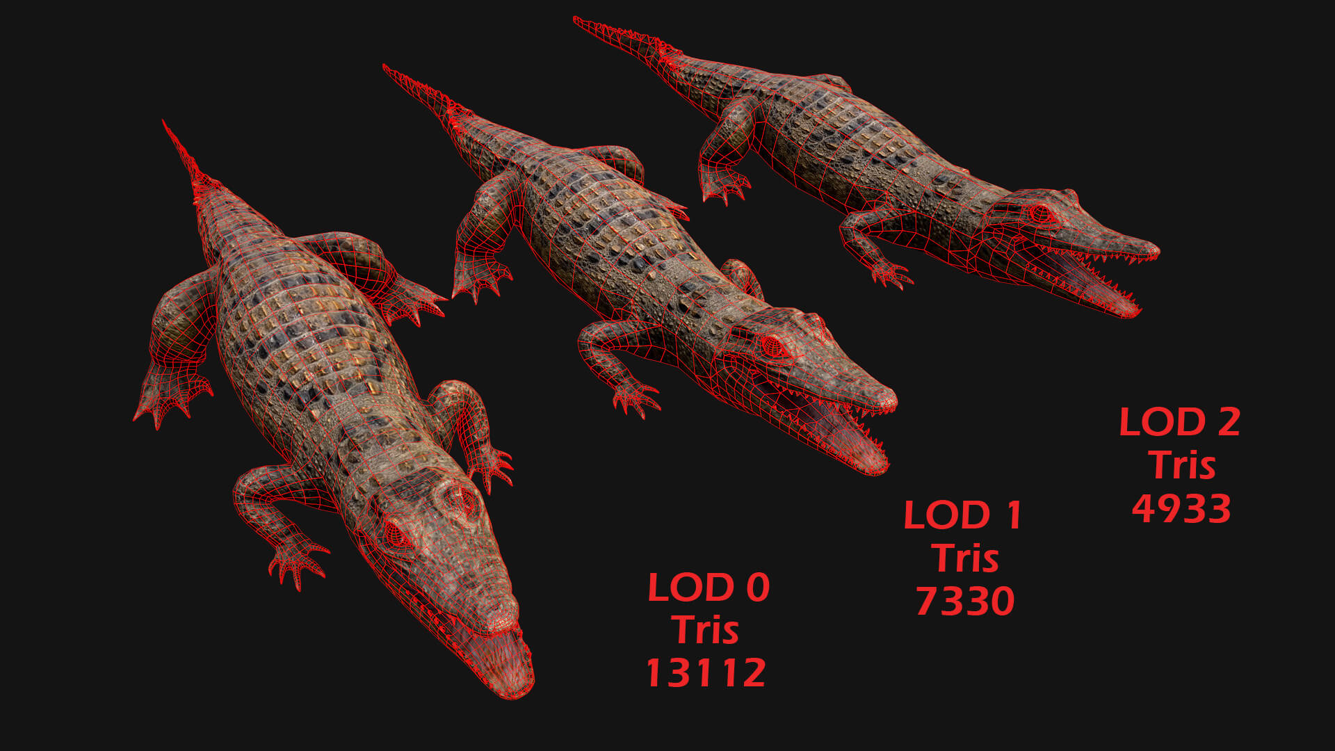 Reptile Crocodile Varan Iguana - 3D Model by Dereza