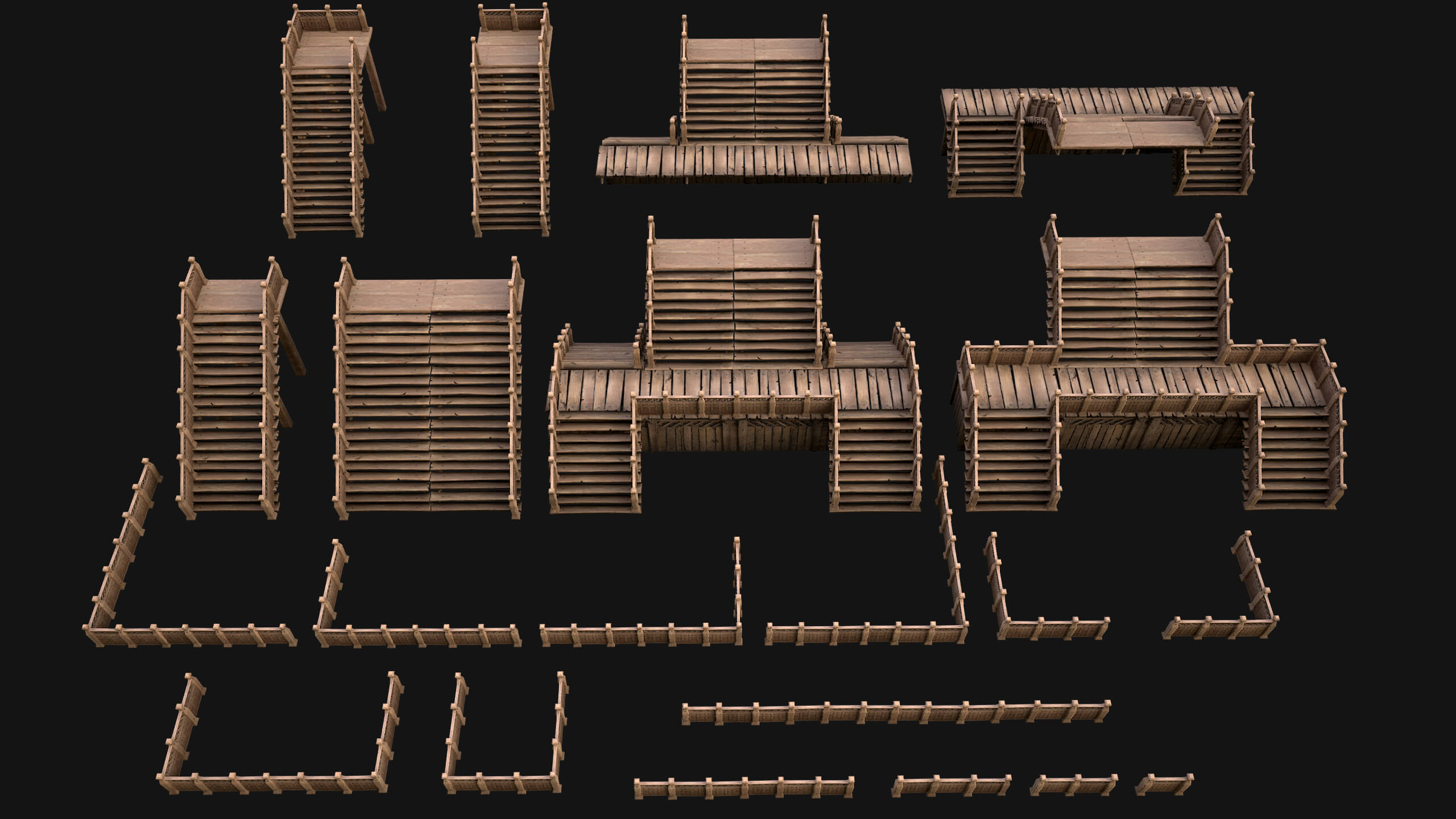 Set of Stairs - 3D Model by Dereza