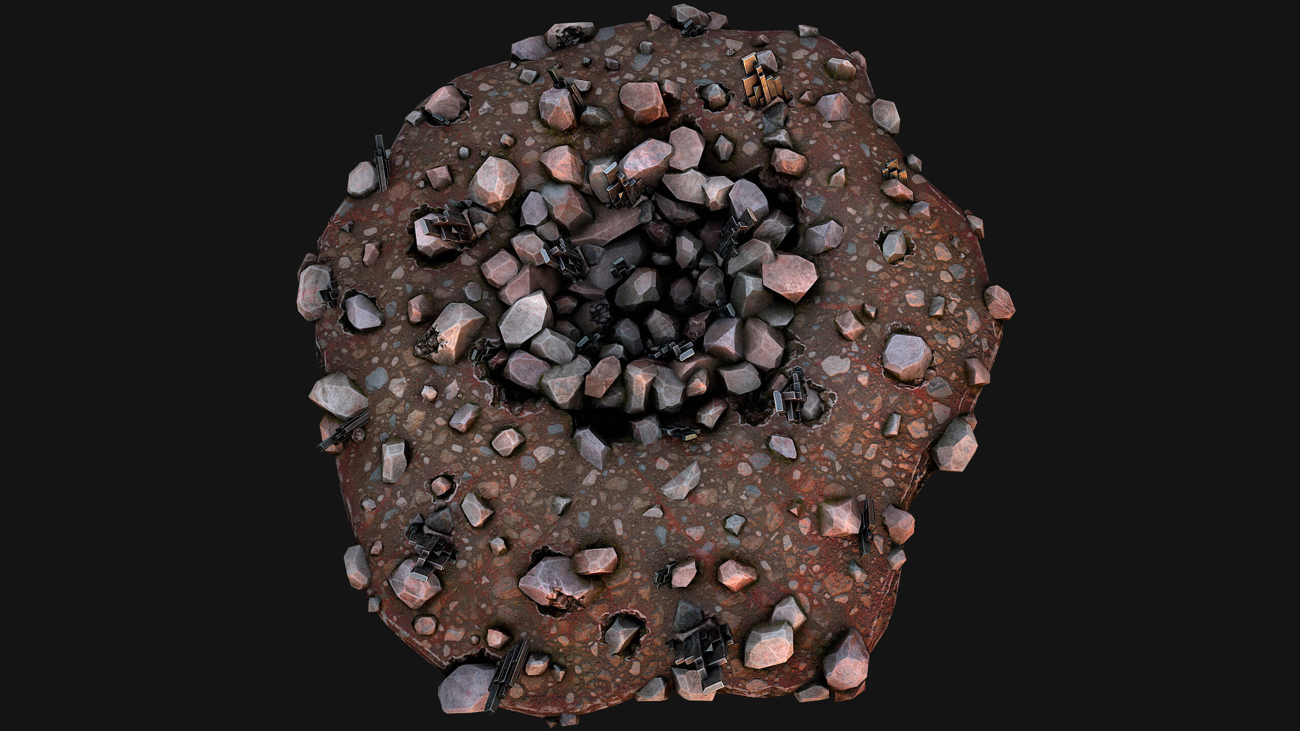 Silver Ore Deposits Mine Environment - 3D Model by Dereza