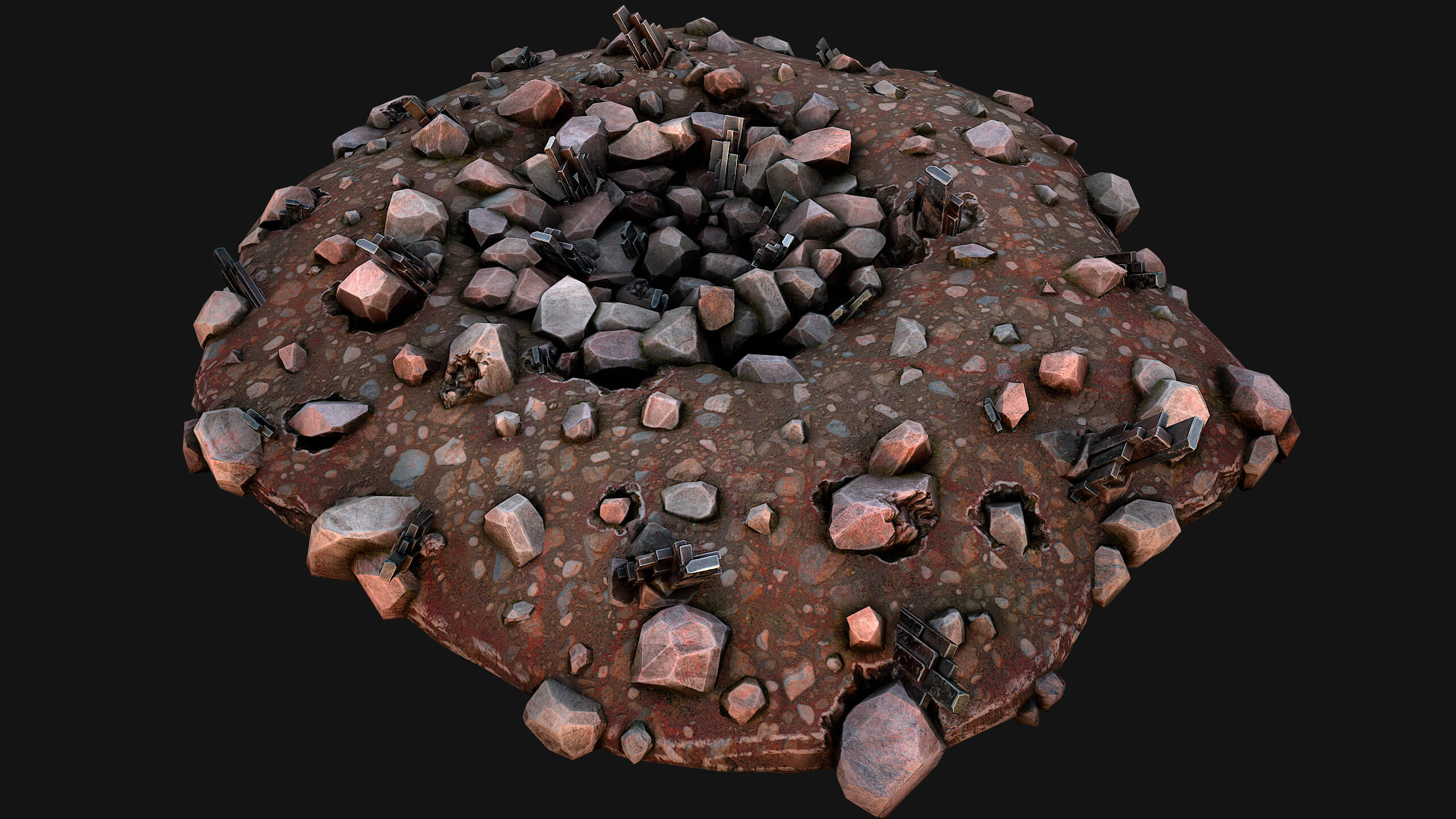 Silver Ore Deposits Mine Environment - 3D Model by Dereza