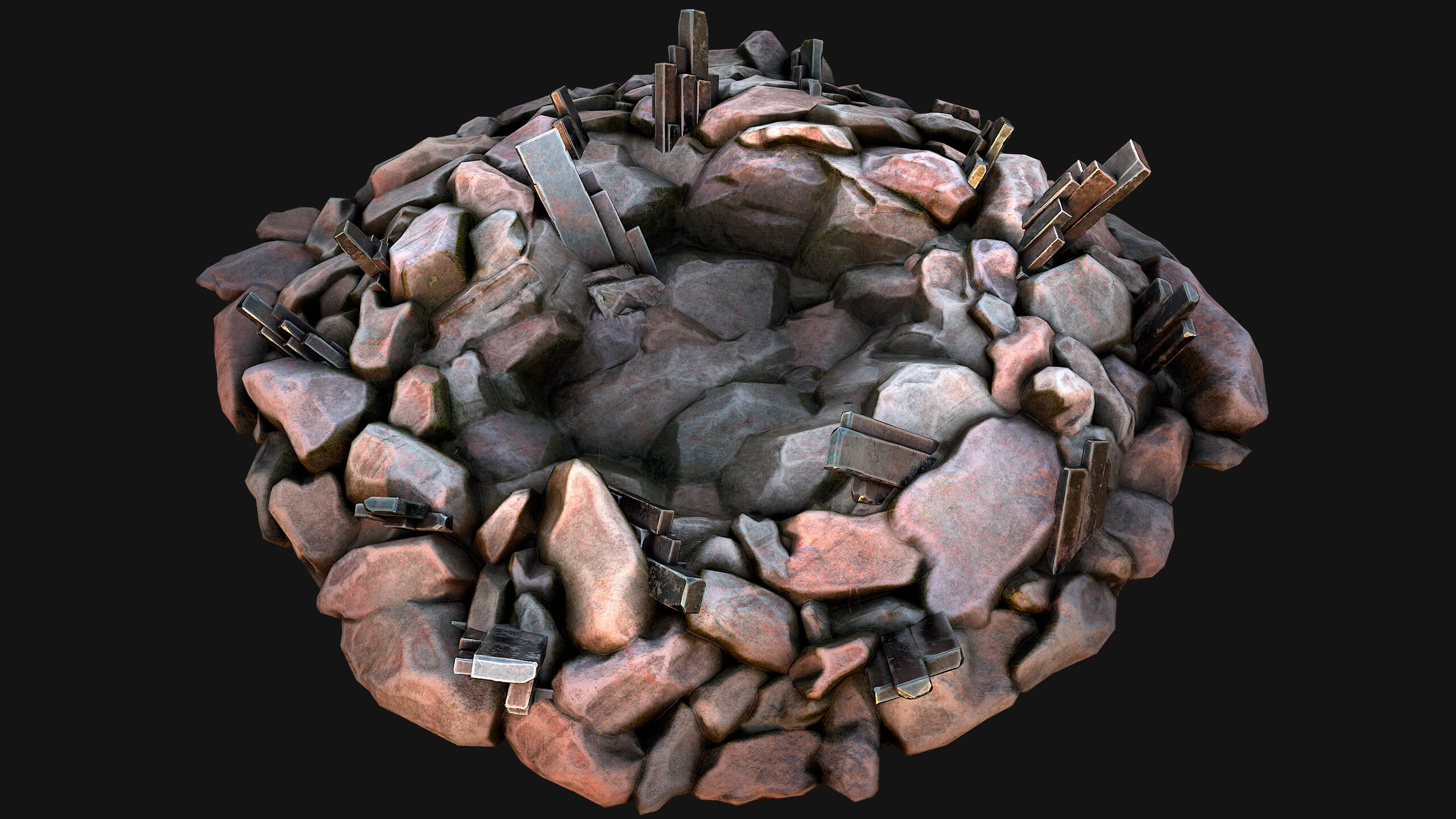 Silver Ore Metal Deposits for Mine - 3D Model by Dereza