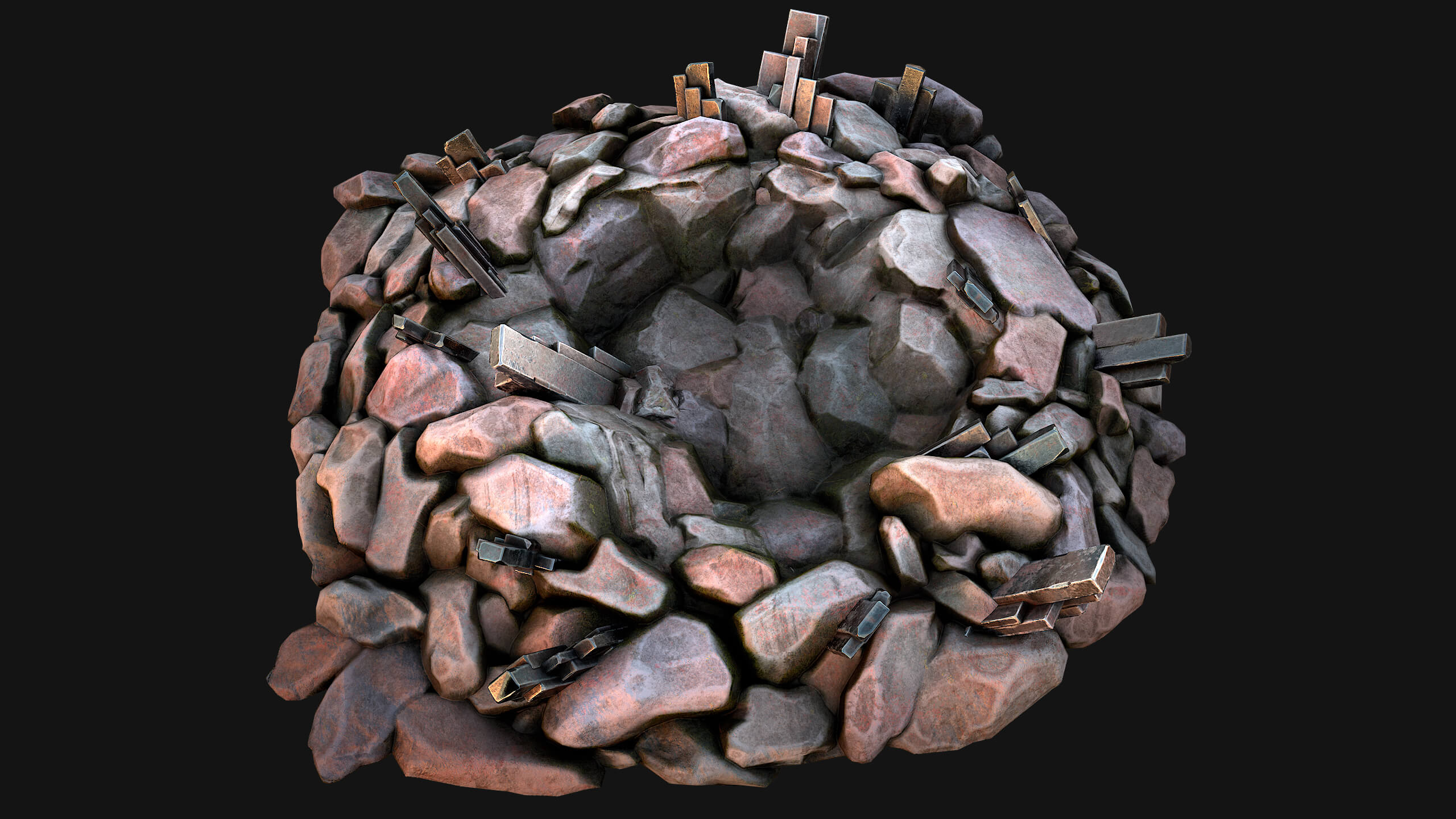 Silver Ore Metal Deposits for Mine - 3D Model by Dereza
