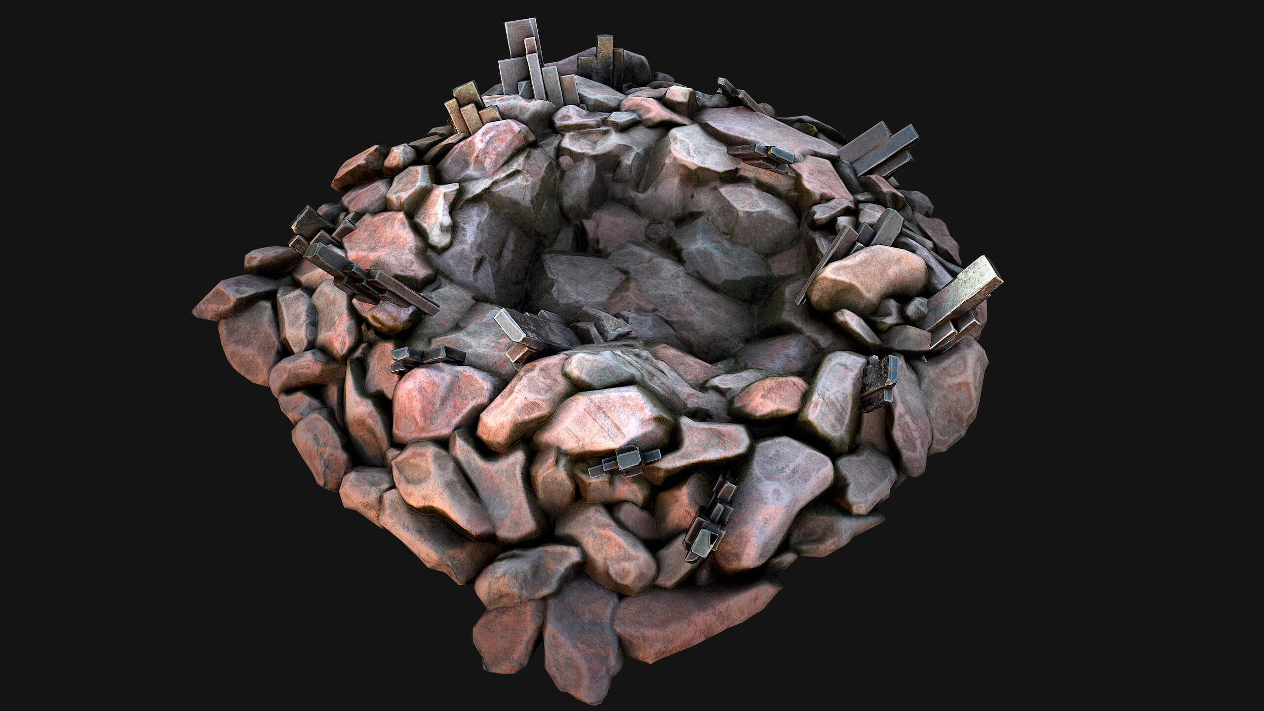 Silver Ore Metal Deposits for Mine - 3D Model by Dereza
