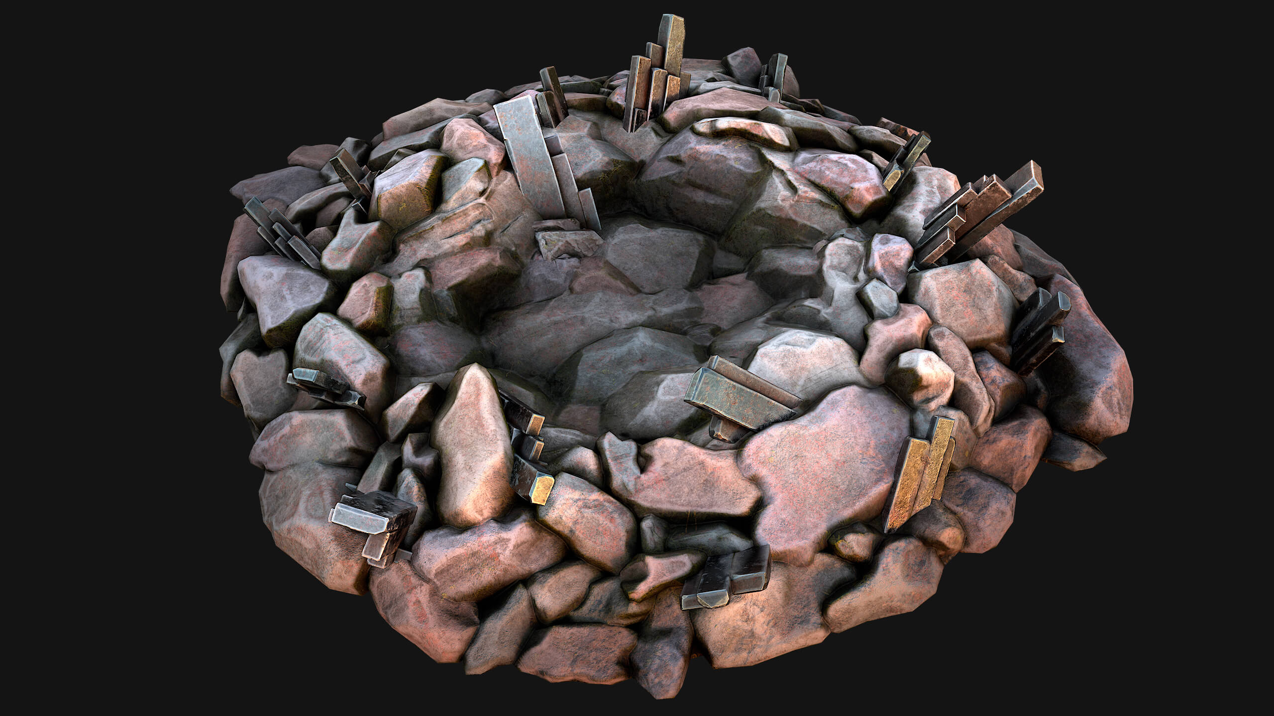 Silver Ore Metal Deposits for Mine - 3D Model by Dereza
