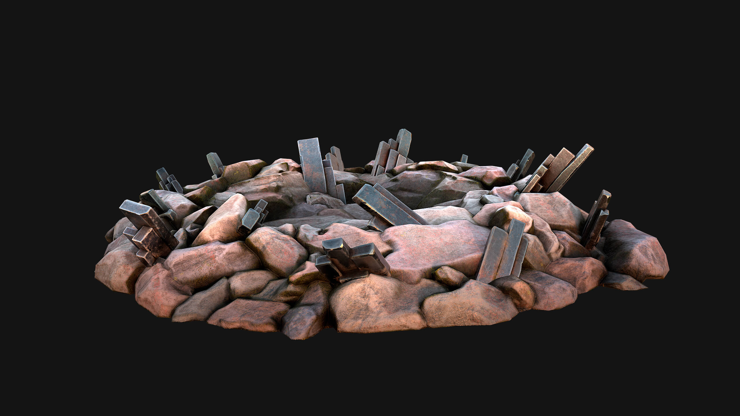 Silver Ore Metal Deposits for Mine - 3D Model by Dereza