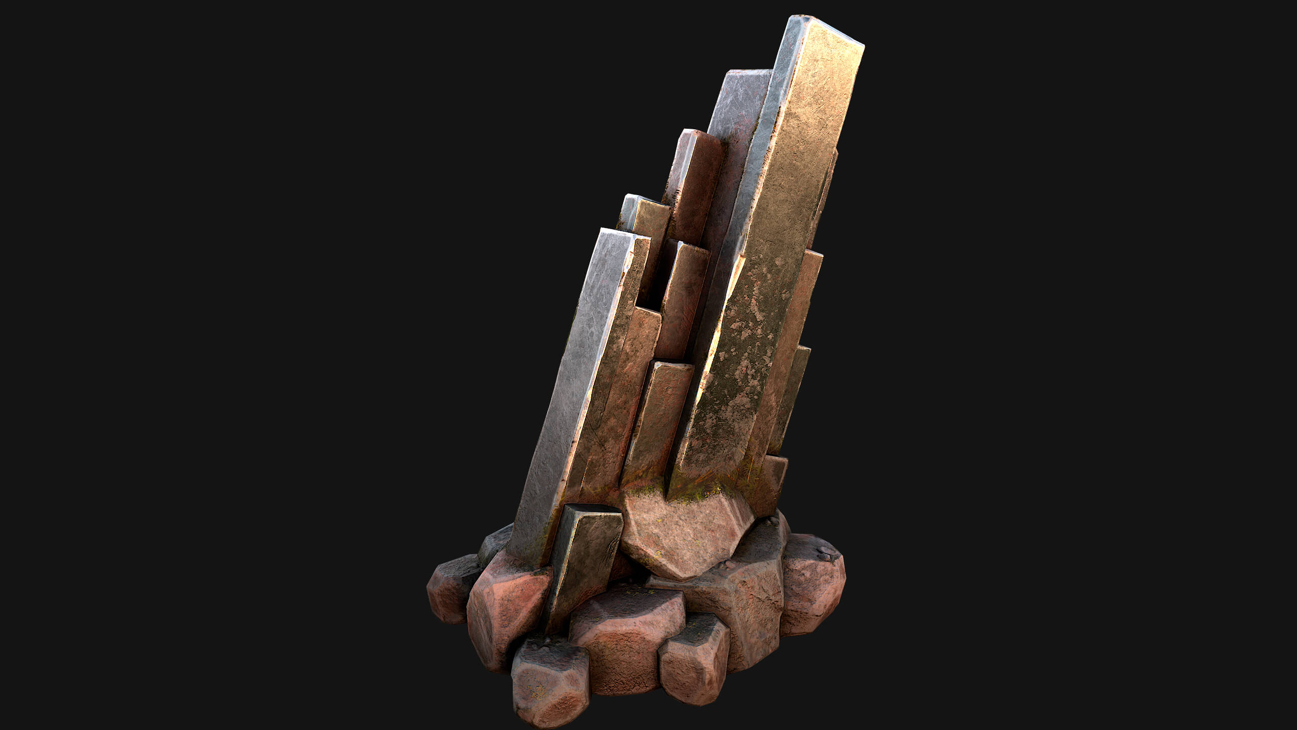 Silver Ore Mineral Stones and Rocks - 3D Model by Dereza