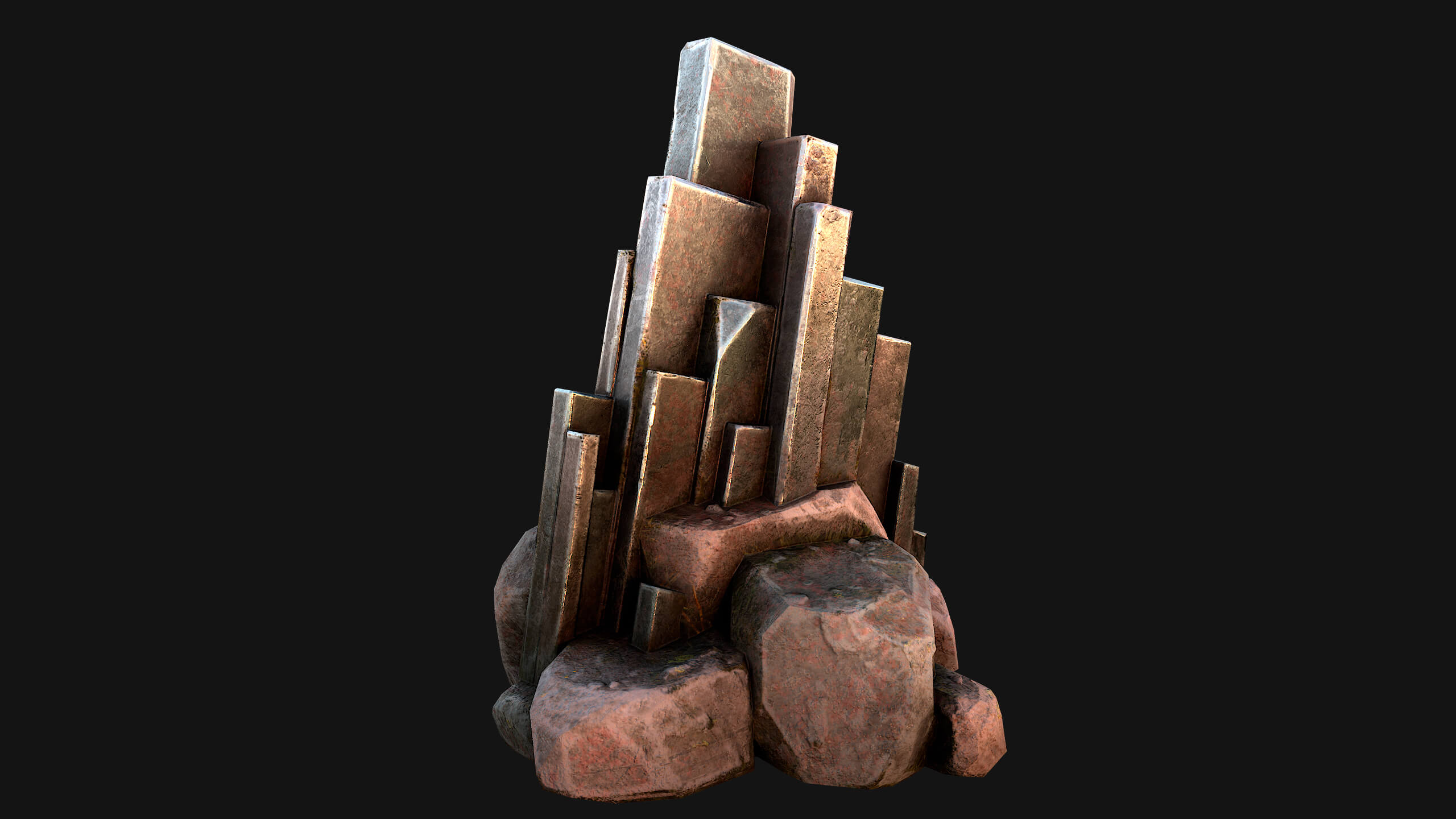 Silver Ore Mineral Stones and Rocks - 3D Model by Dereza