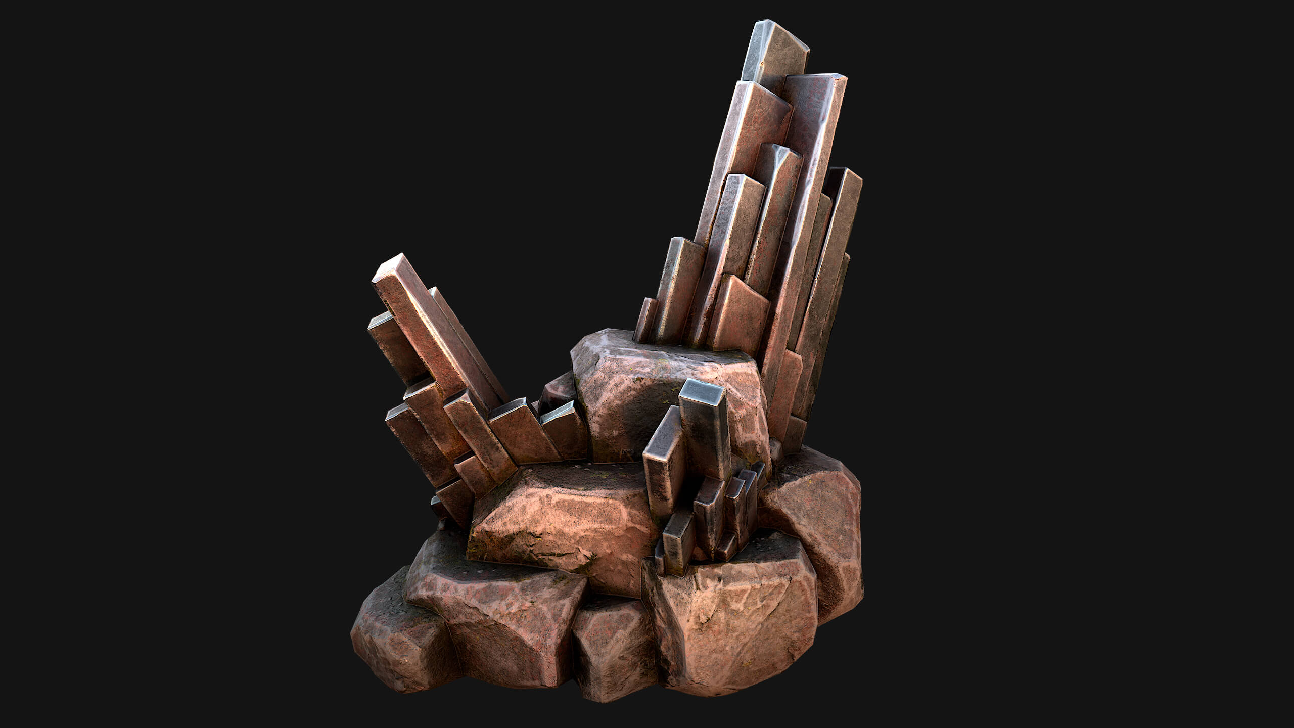 Silver Ore Mineral Stones and Rocks - 3D Model by Dereza