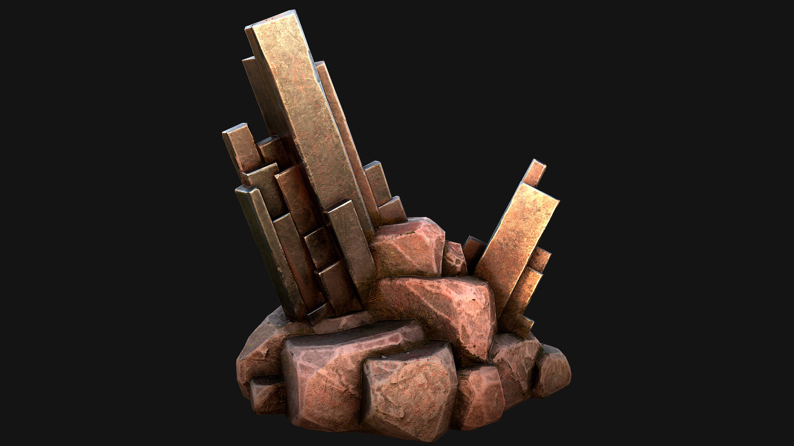 Silver Ore Mineral Stones and Rocks - 3D Model by Dereza