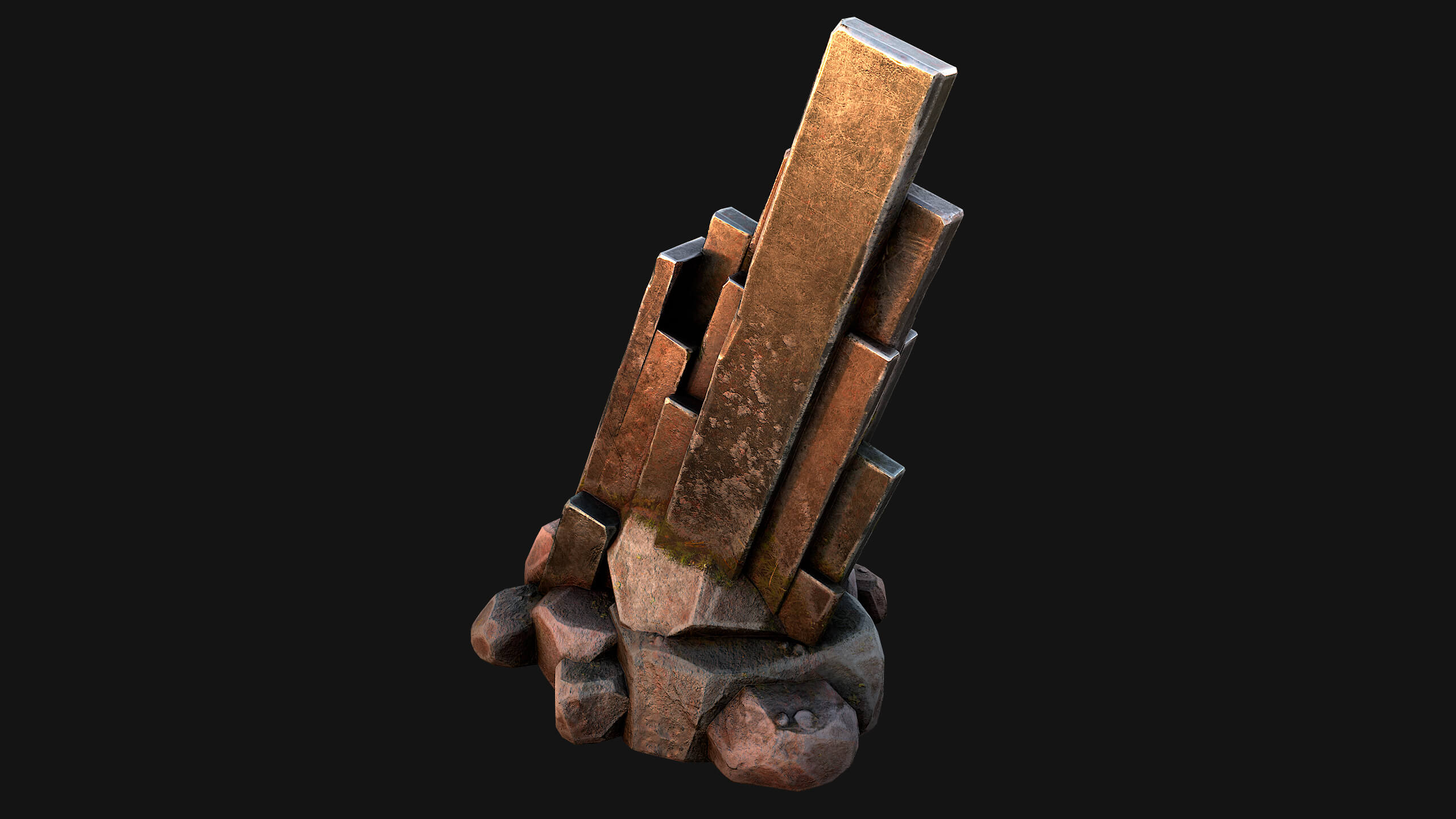 Silver Ore Mineral Stones and Rocks - 3D Model by Dereza