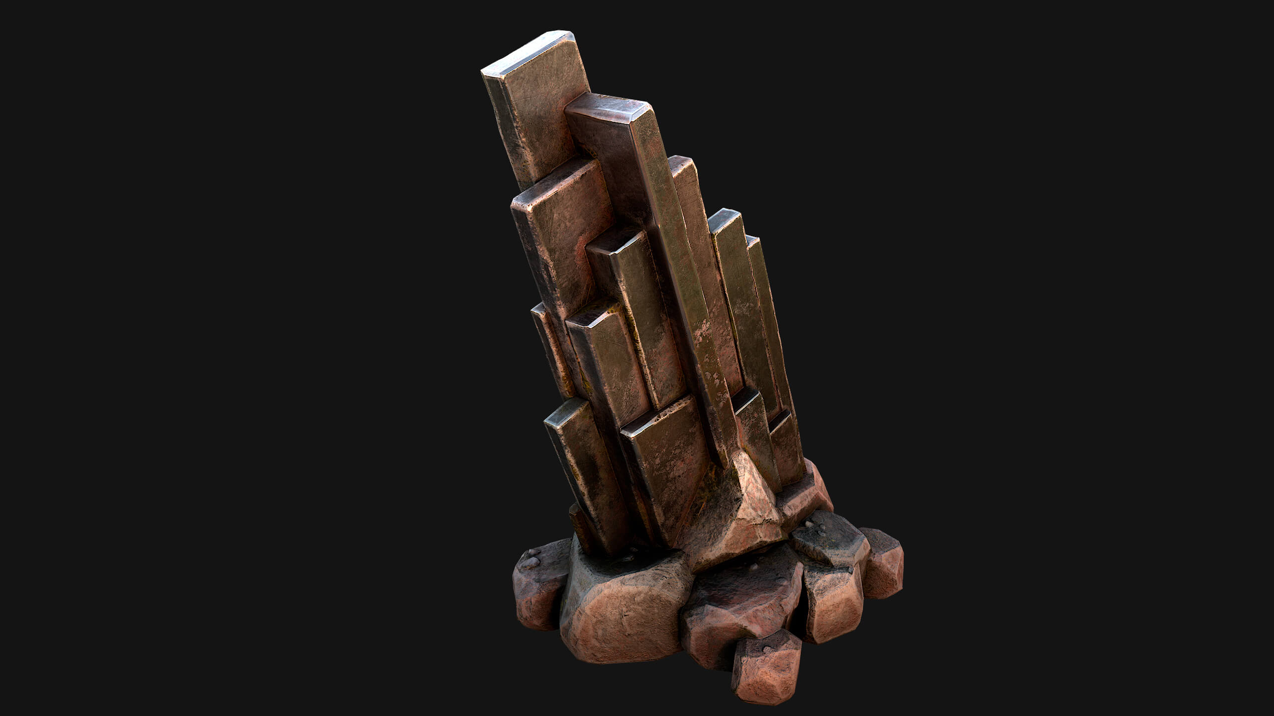 Silver Ore Mineral Stones and Rocks - 3D Model by Dereza