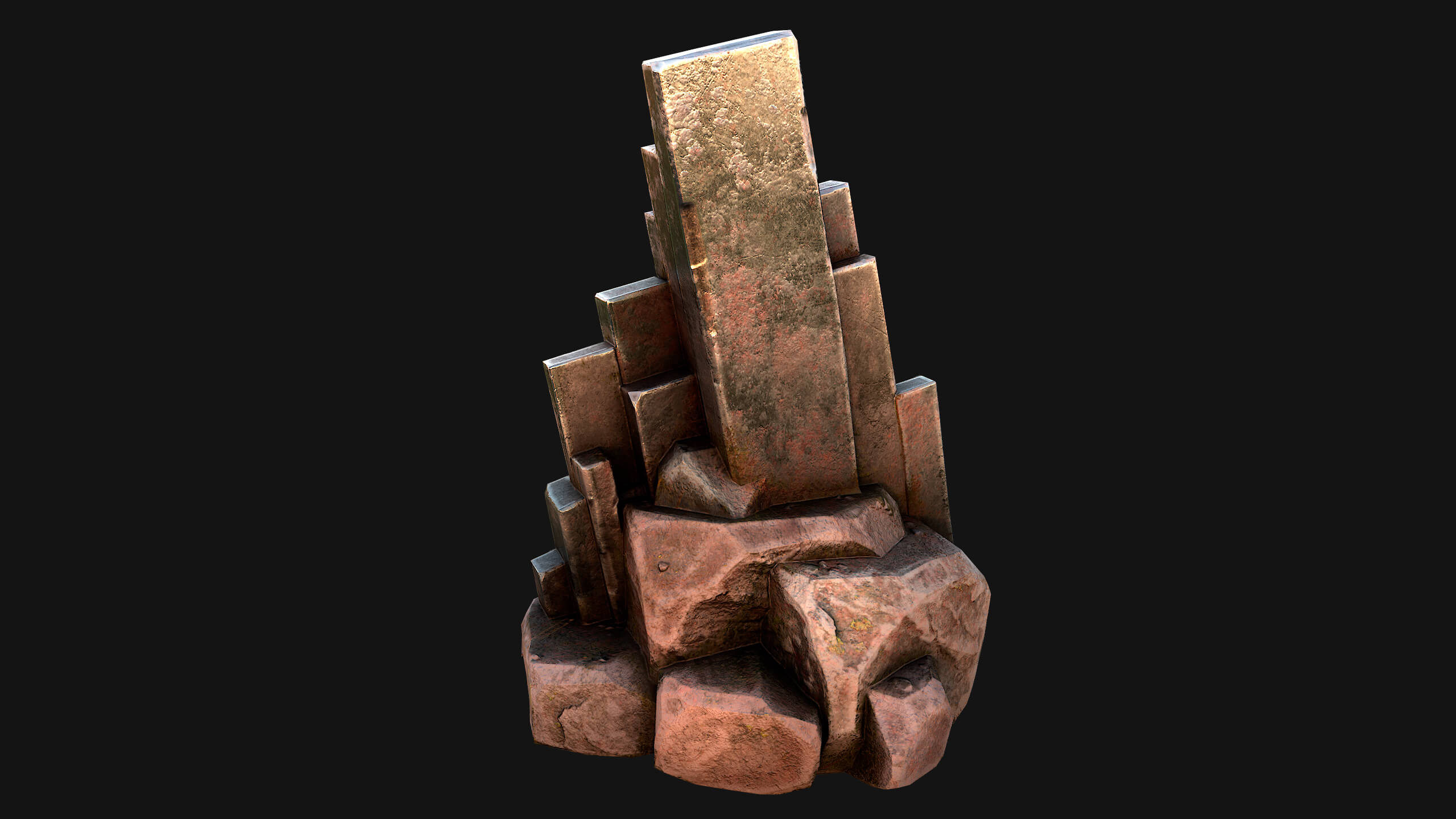 Silver Ore Mineral Stones and Rocks - 3D Model by Dereza