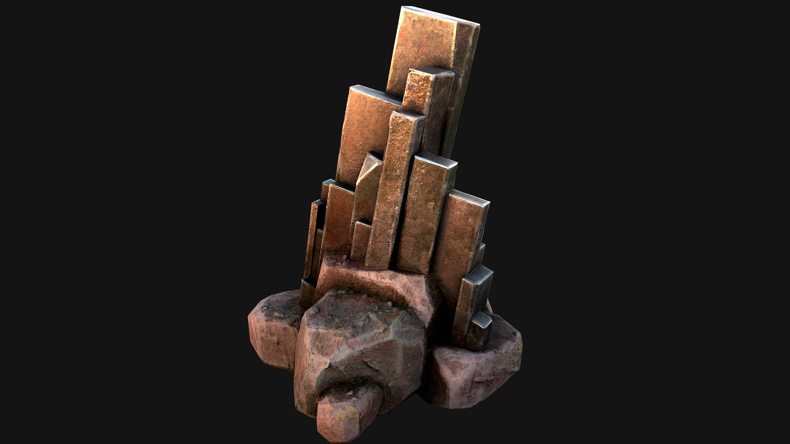 Silver Ore Mineral Stones and Rocks - 3D Model by Dereza