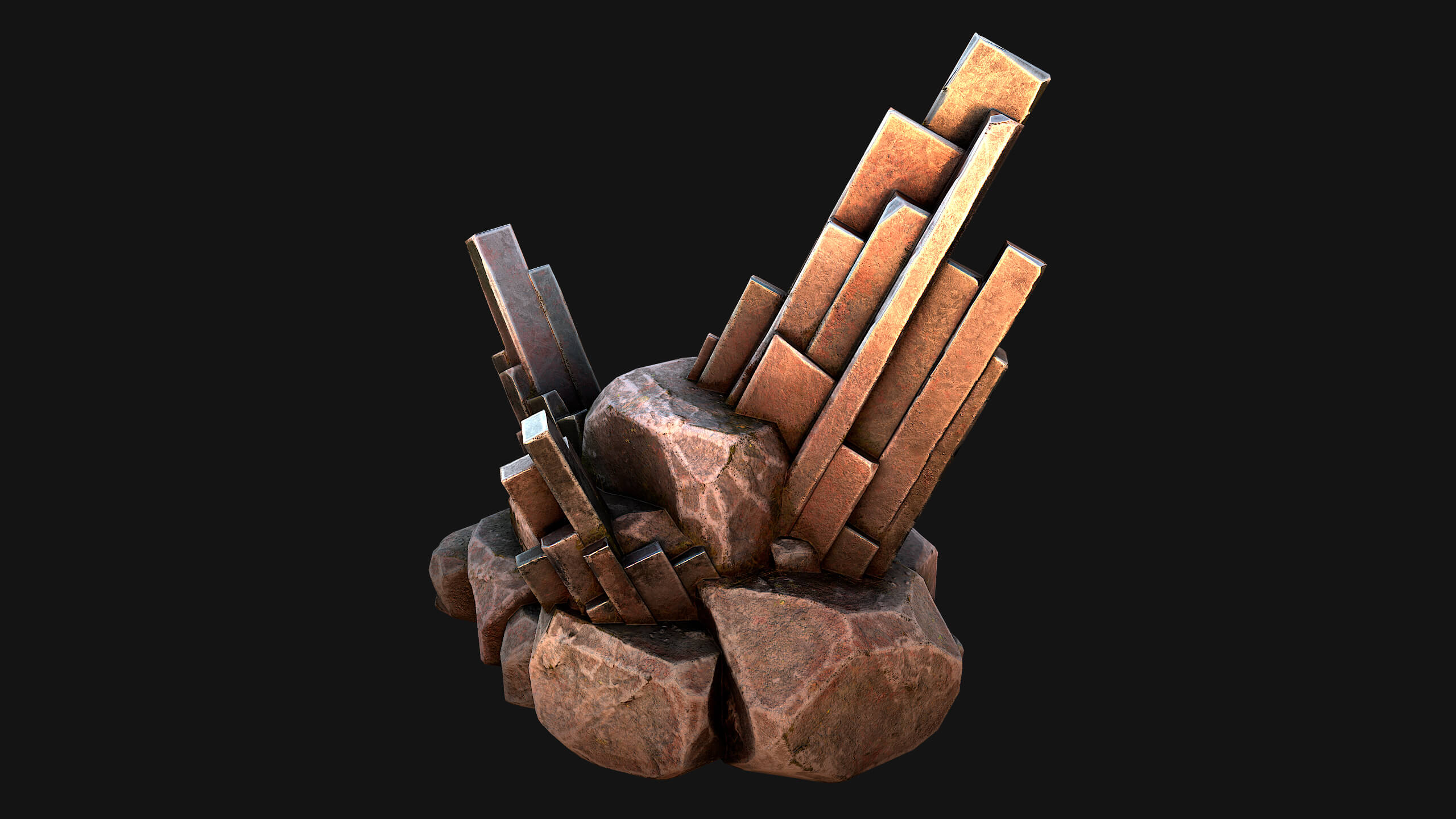 Silver Ore Minerals Mine Resource Pack - 3D Model by Dereza