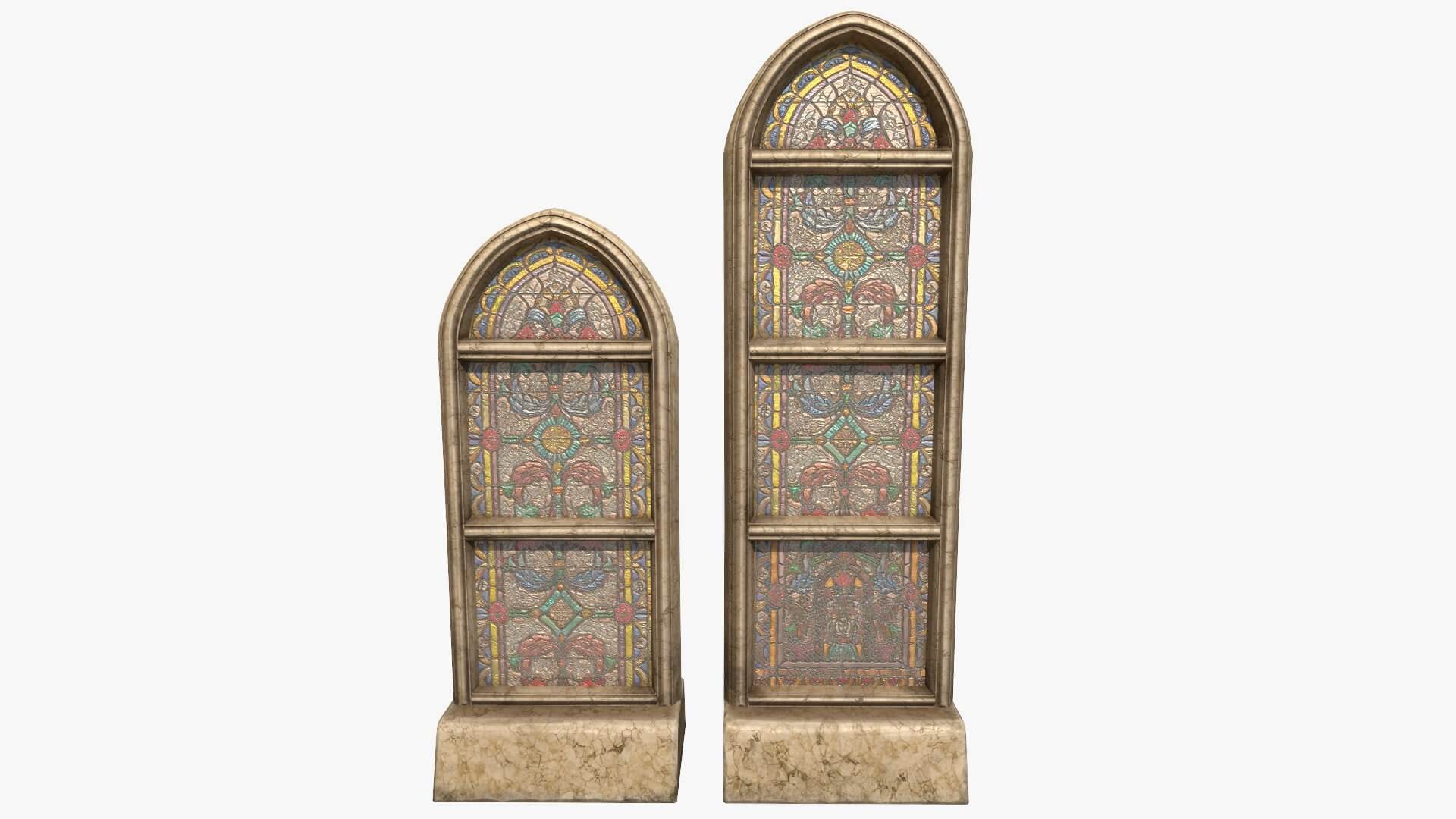Stained Glass Church Window - 3D Model by Dereza