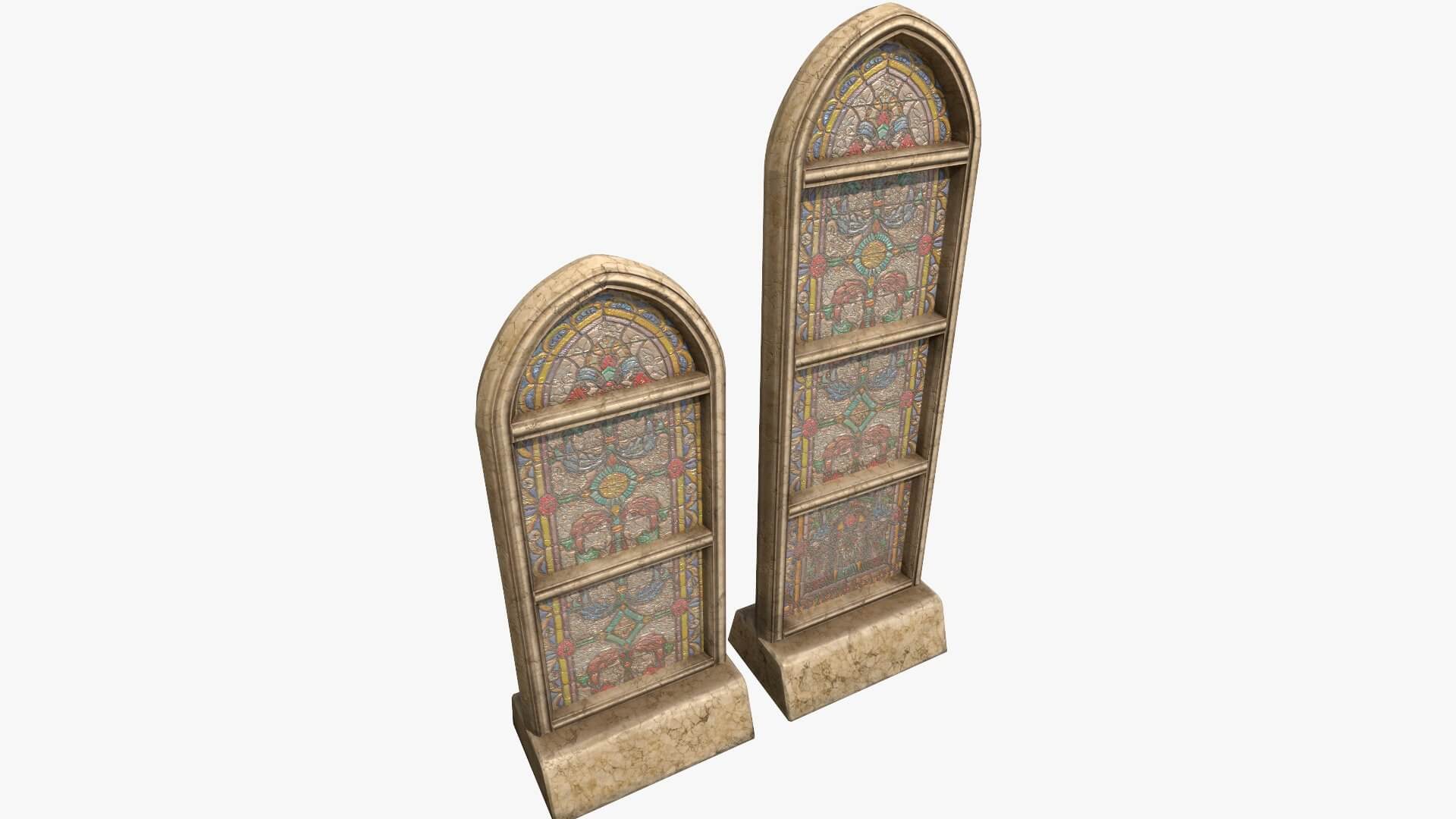 Stained Glass Church Window - 3D Model by Dereza