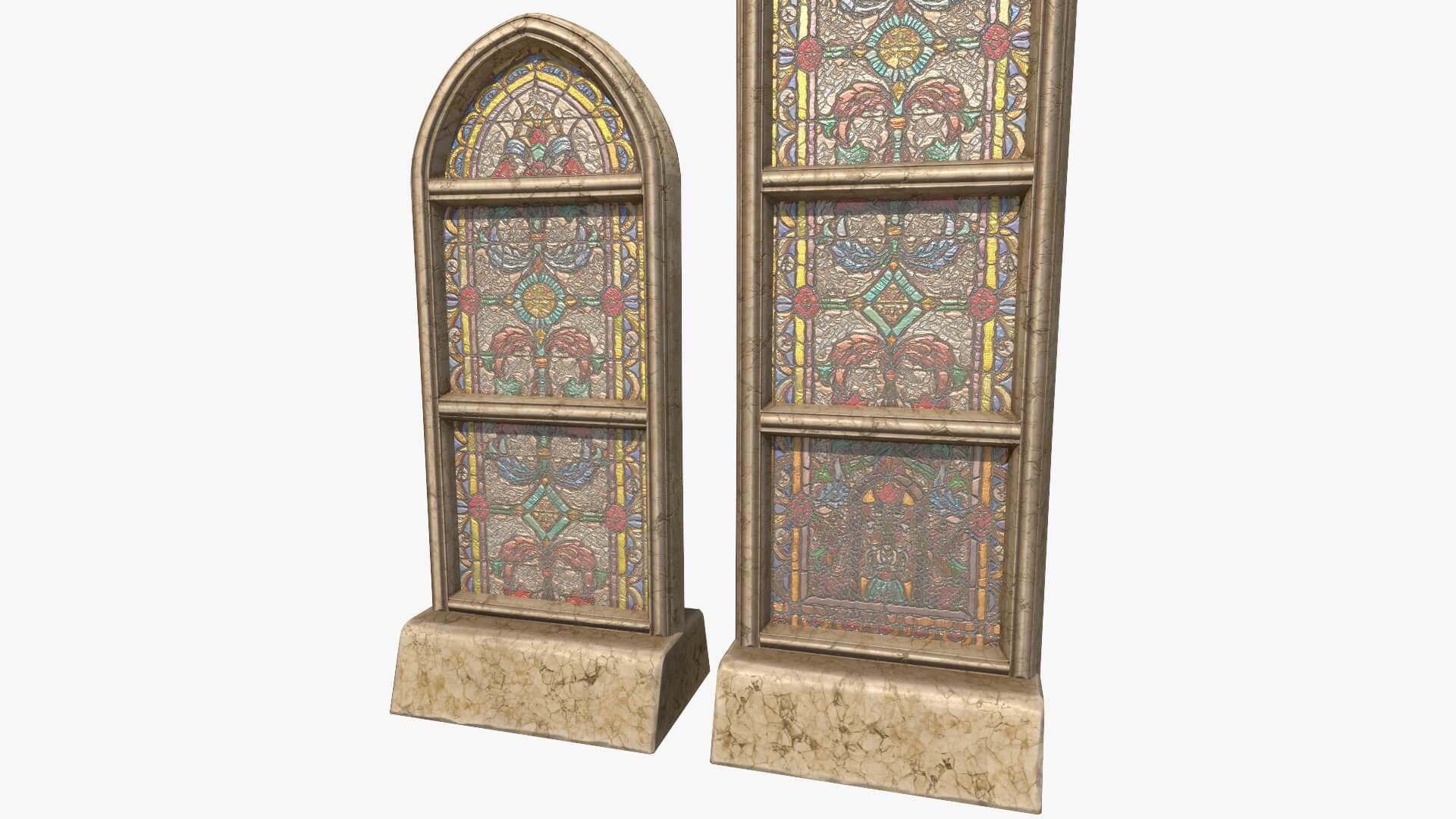 Stained Glass Church Window - 3D Model by Dereza