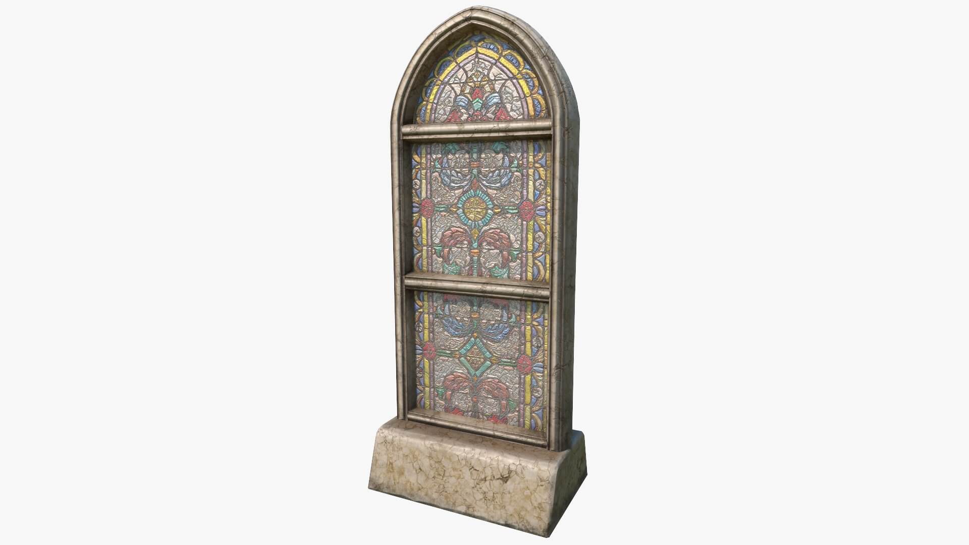 Stained Glass Church Window - 3D Model by Dereza