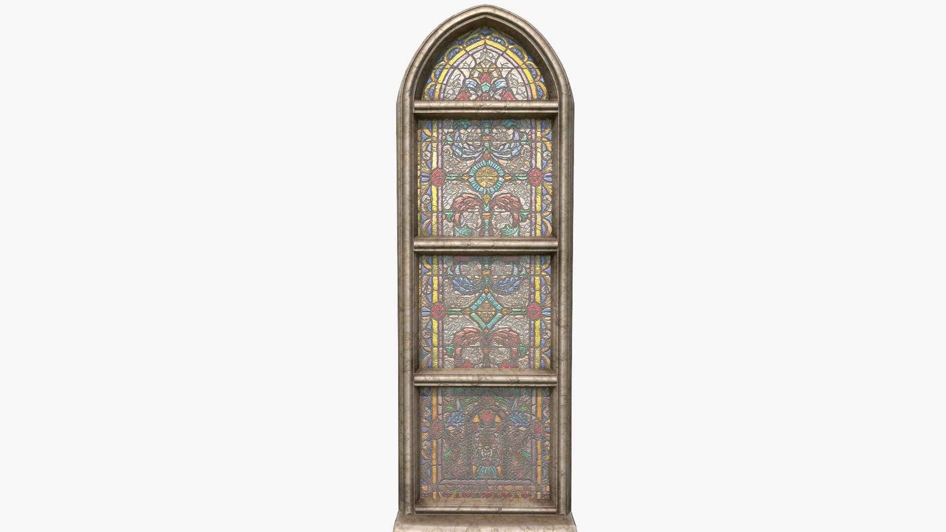 Stained Glass Church Window - 3D Model by Dereza