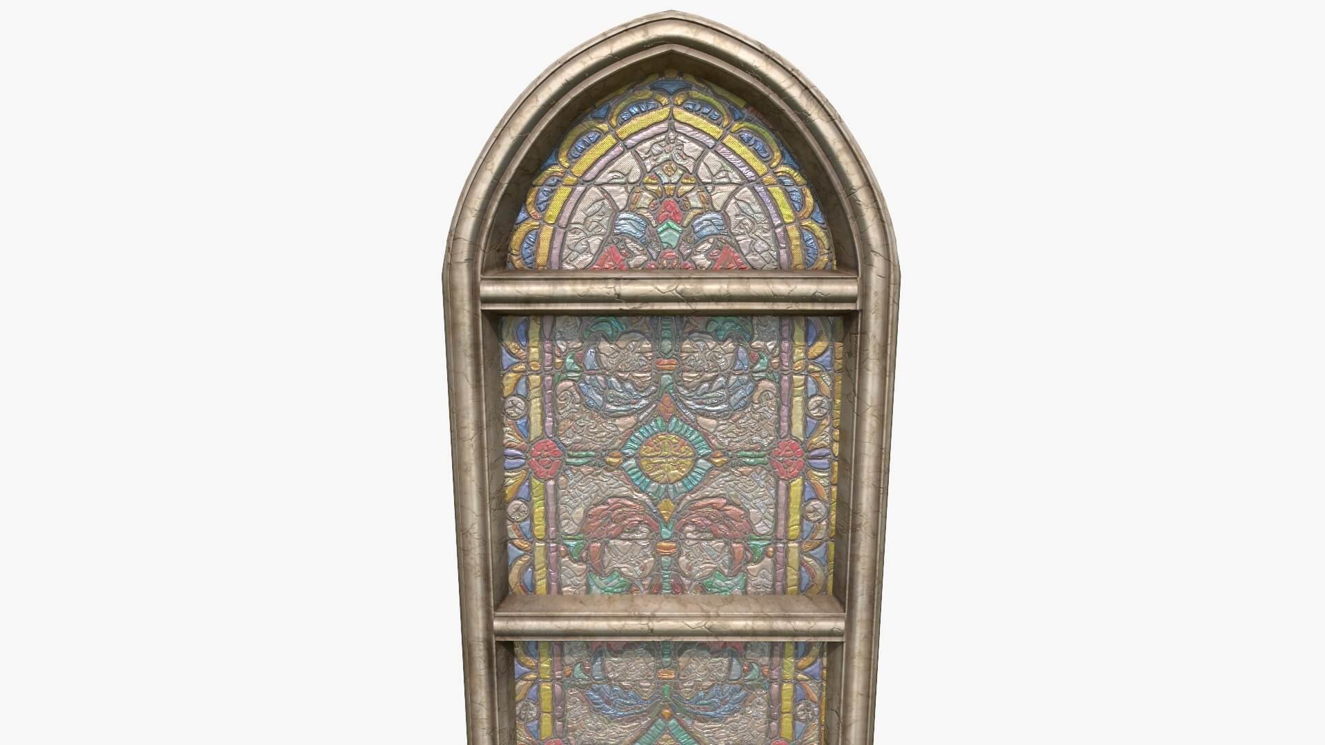 Stained Glass Church Window - 3D Model by Dereza