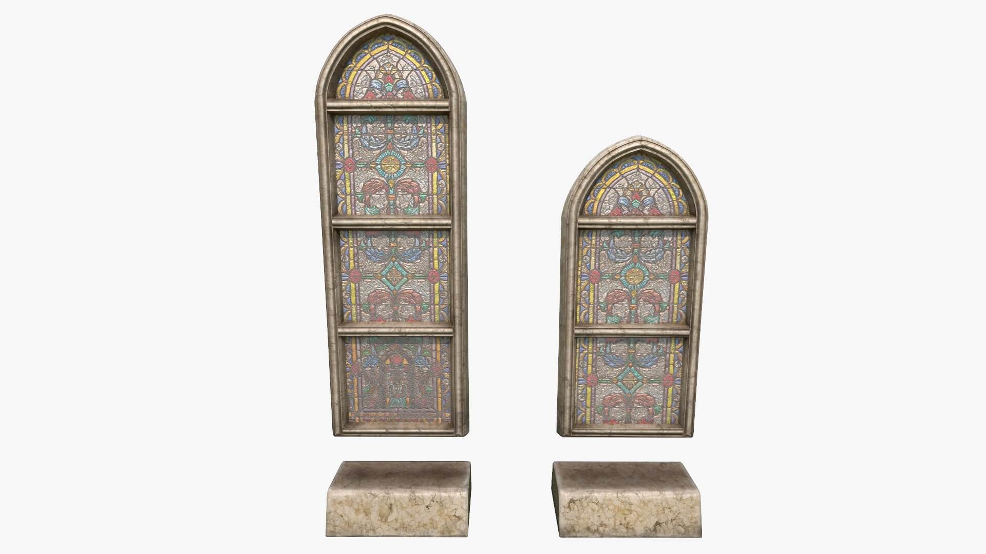 Stained Glass Church Window - 3D Model by Dereza