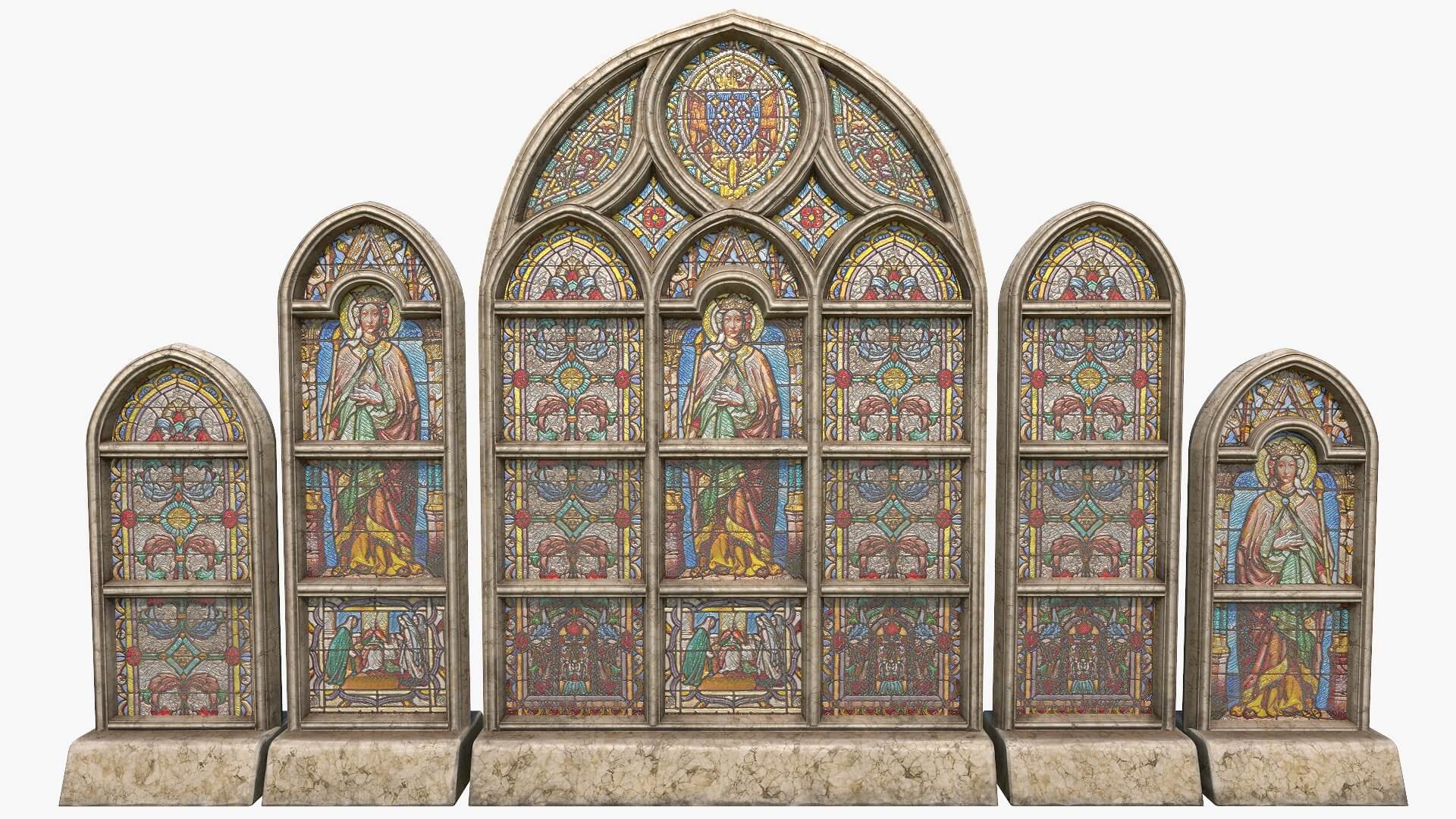 Stained Glass Window Pack - 3D Model by Dereza