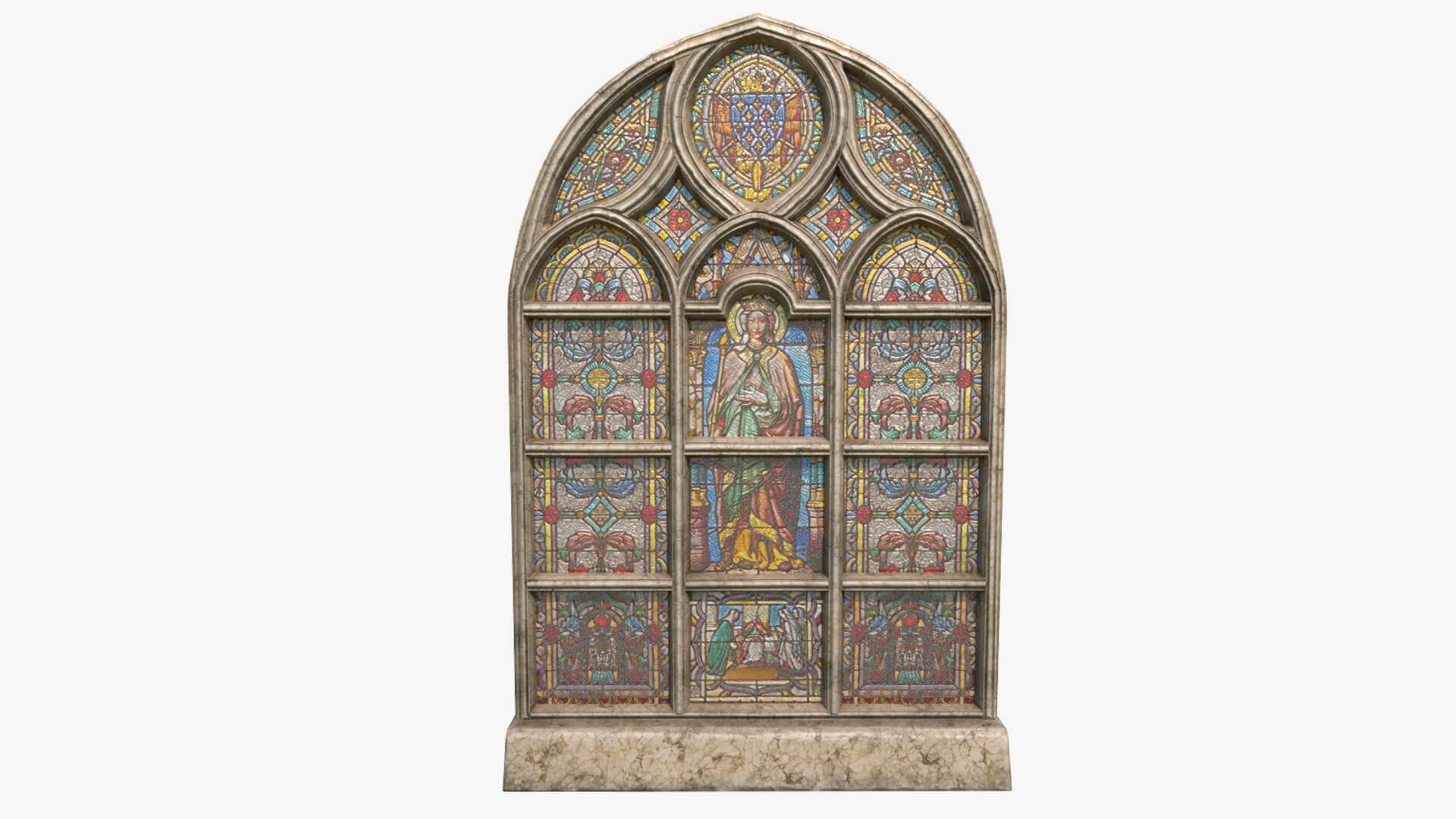 Stained Glass Window - 3D Model by Dereza