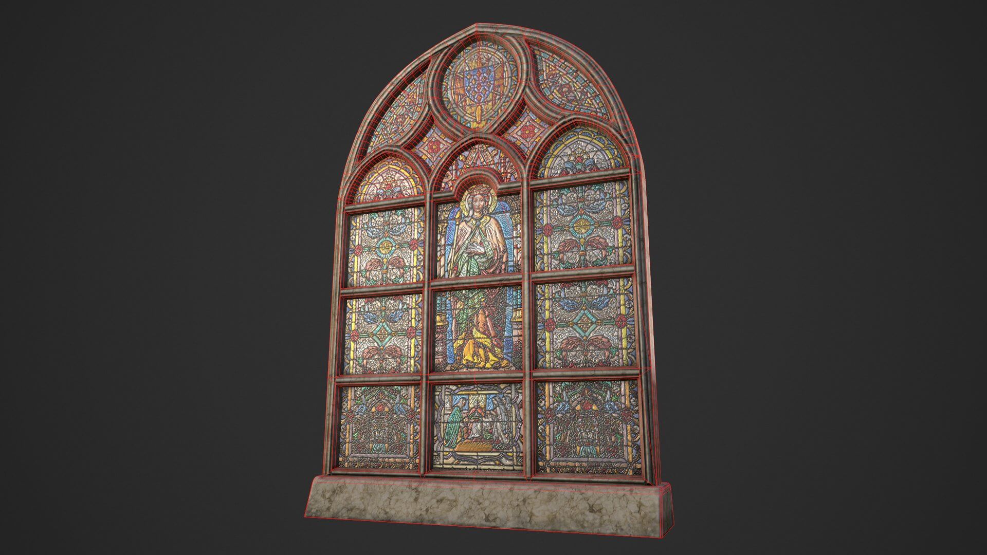 Stained Glass Window - 3D Model by Dereza