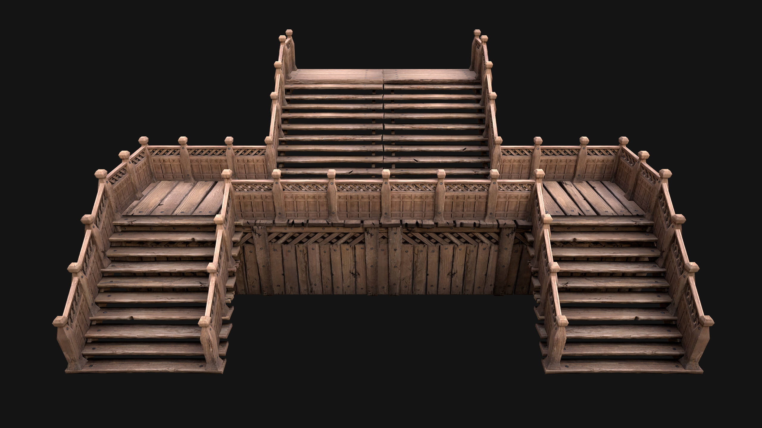 Stairs and Fences Medieval Pack - 3D Model by Dereza