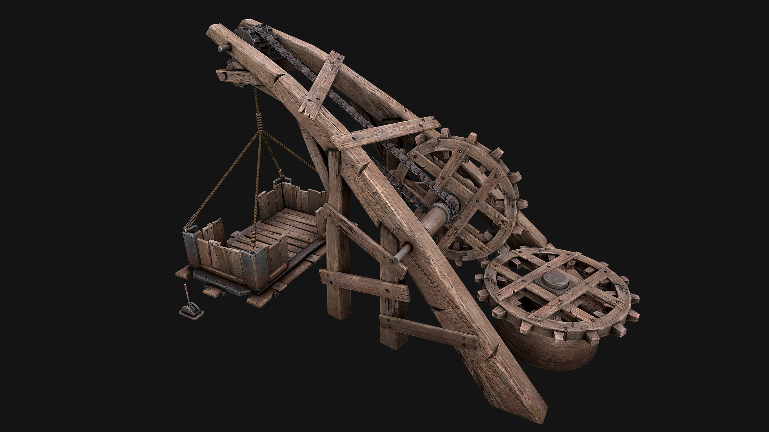 Steampunk Crane Lift - 3D Model by Dereza